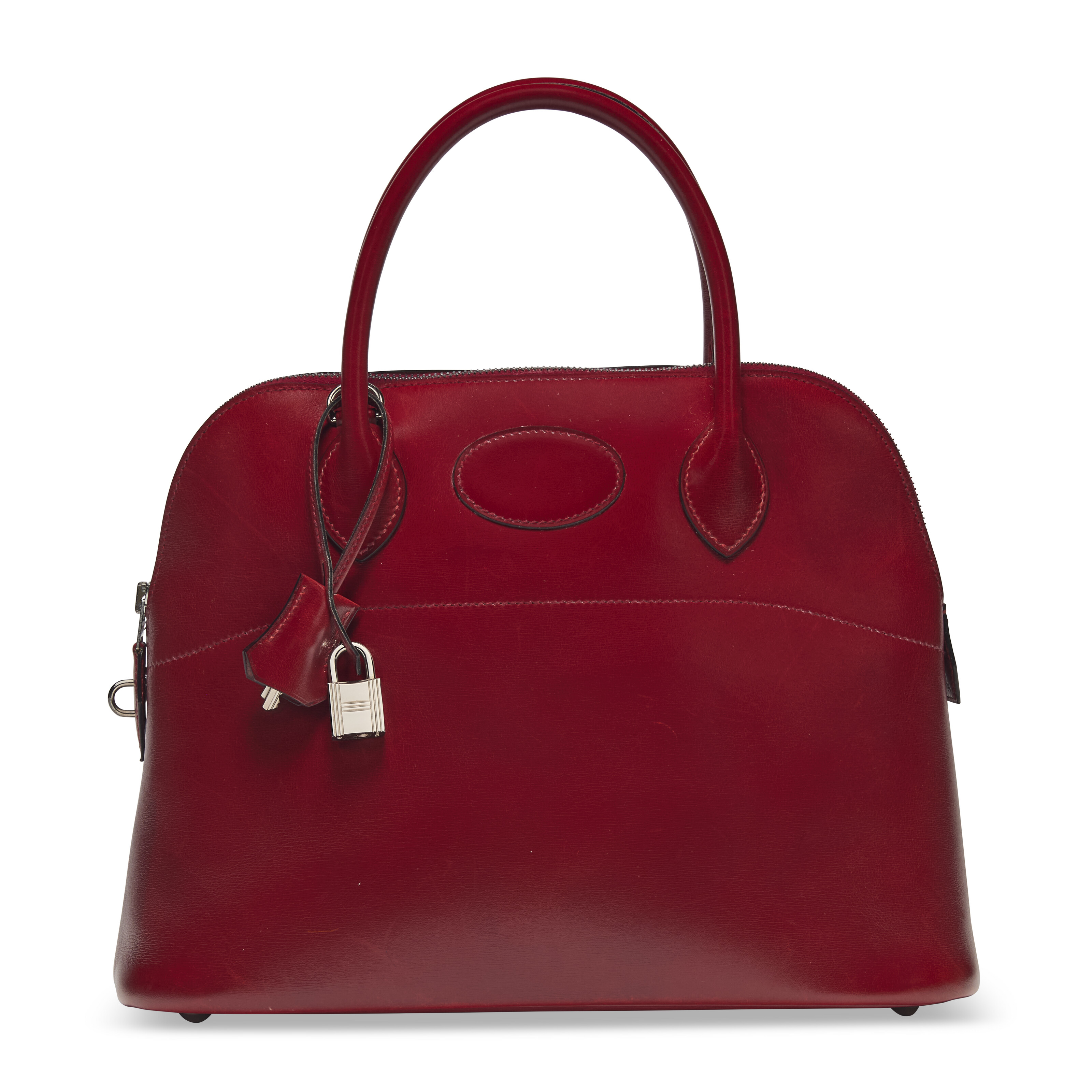 A ROUGE H CALF BOX LEATHER BOLIDE 31 WITH PALLADIUM HARDWARE, HERMÈS ...