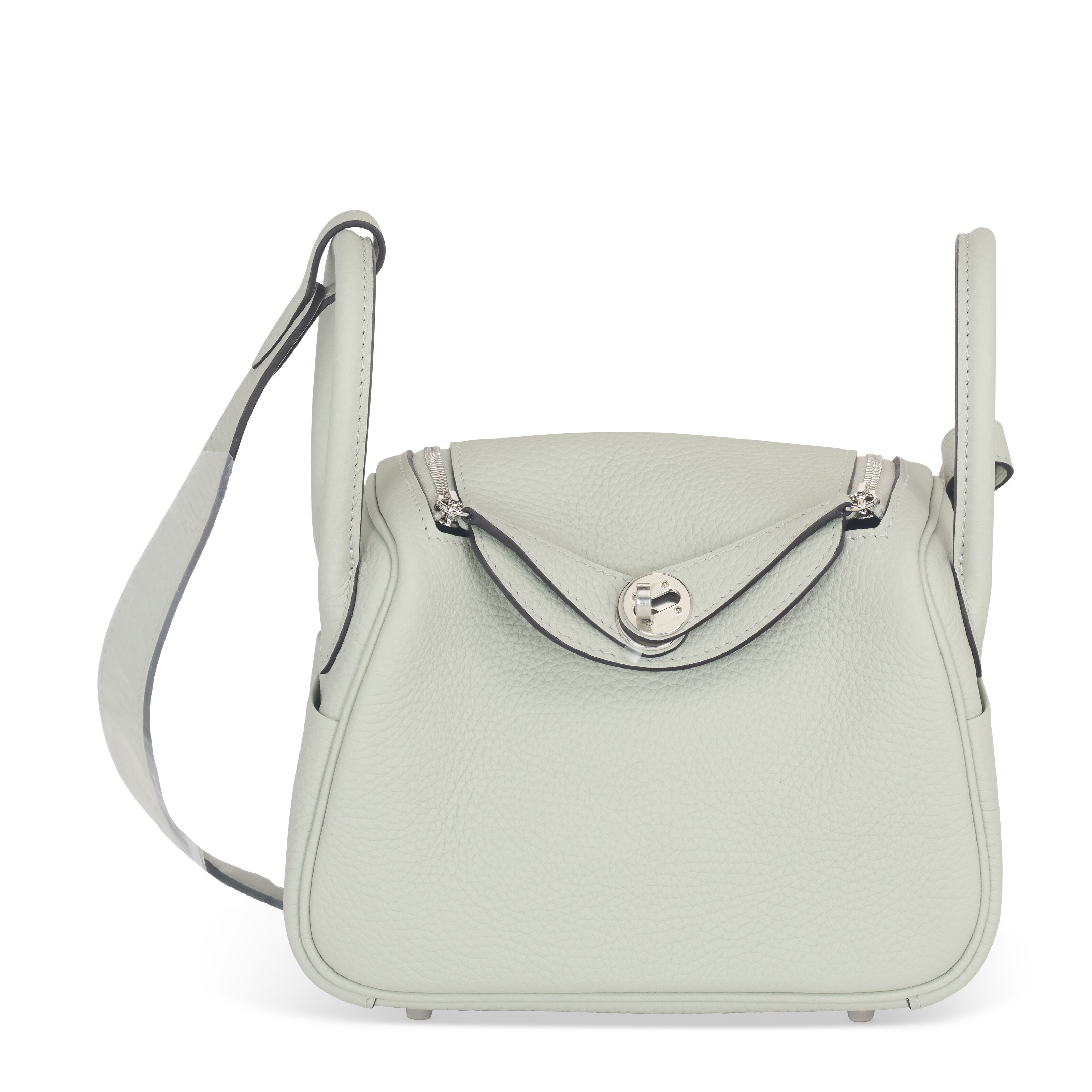A GRIS NEVE TOGO LEATHER MINI LINDY WITH PALLADIUM HARDWARE, HERMÈS ...