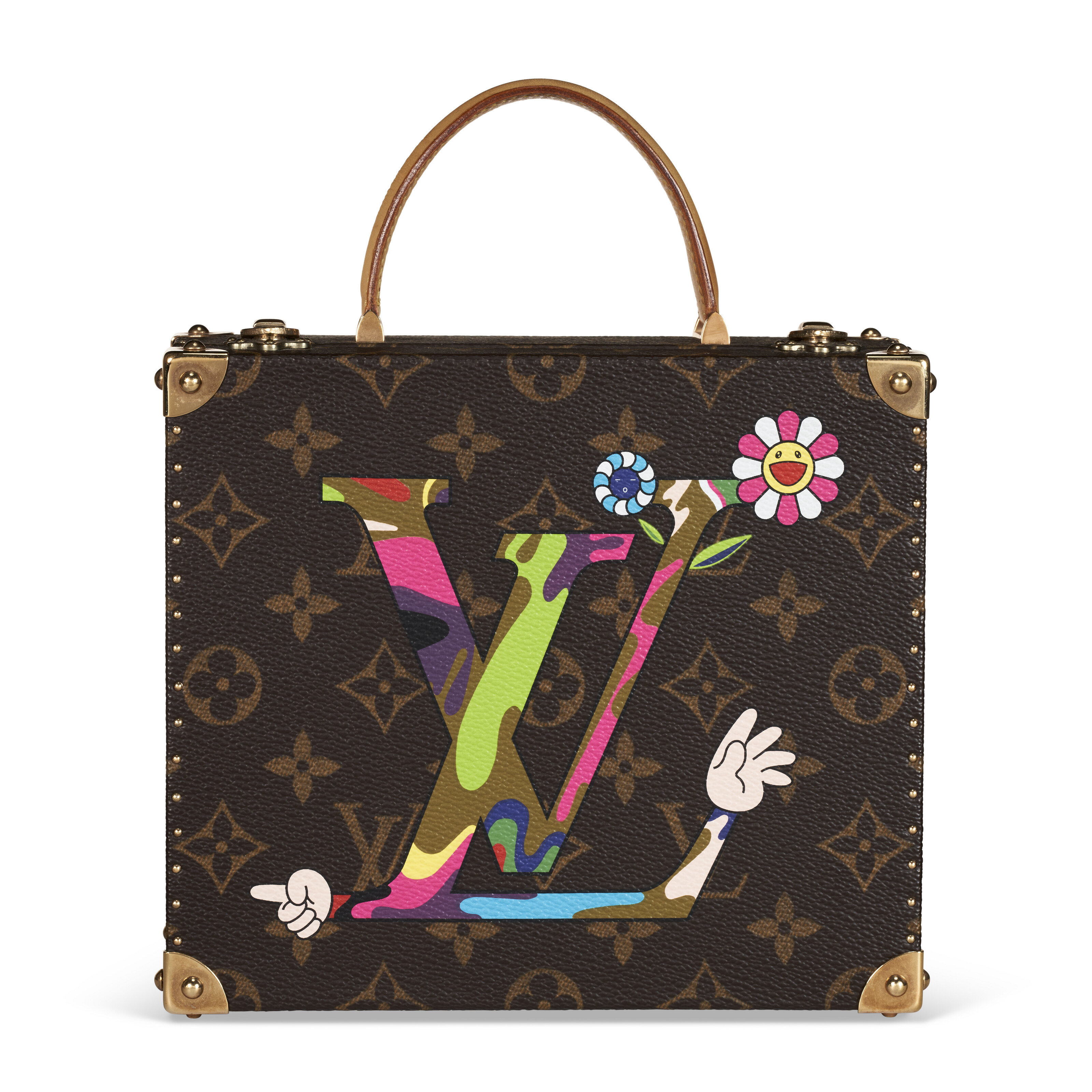 A LIMITED EDITION CLASSIC MONOGRAM CANVAS LV HAND MOCA SUPERFLAT ...