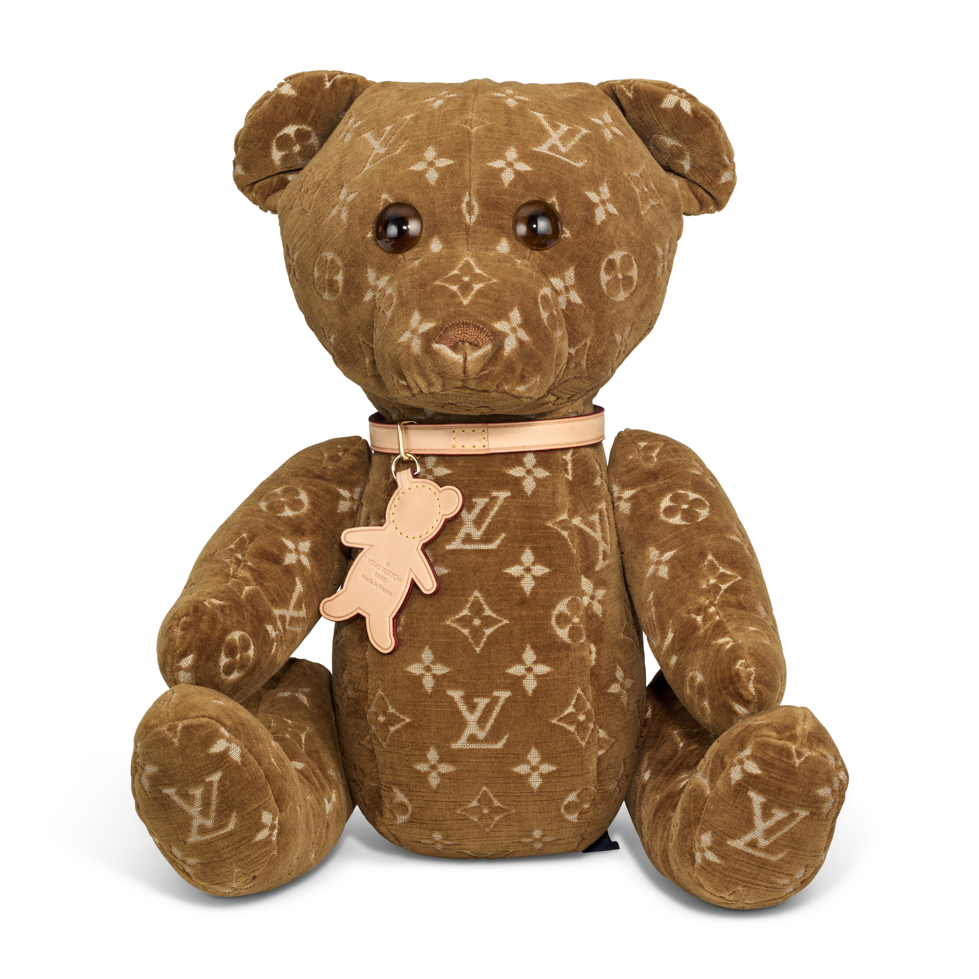 A LIMITED EDITION BROWN MONOGRAM VELOUR DOUDOU TEDDY BEAR, LOUIS ...