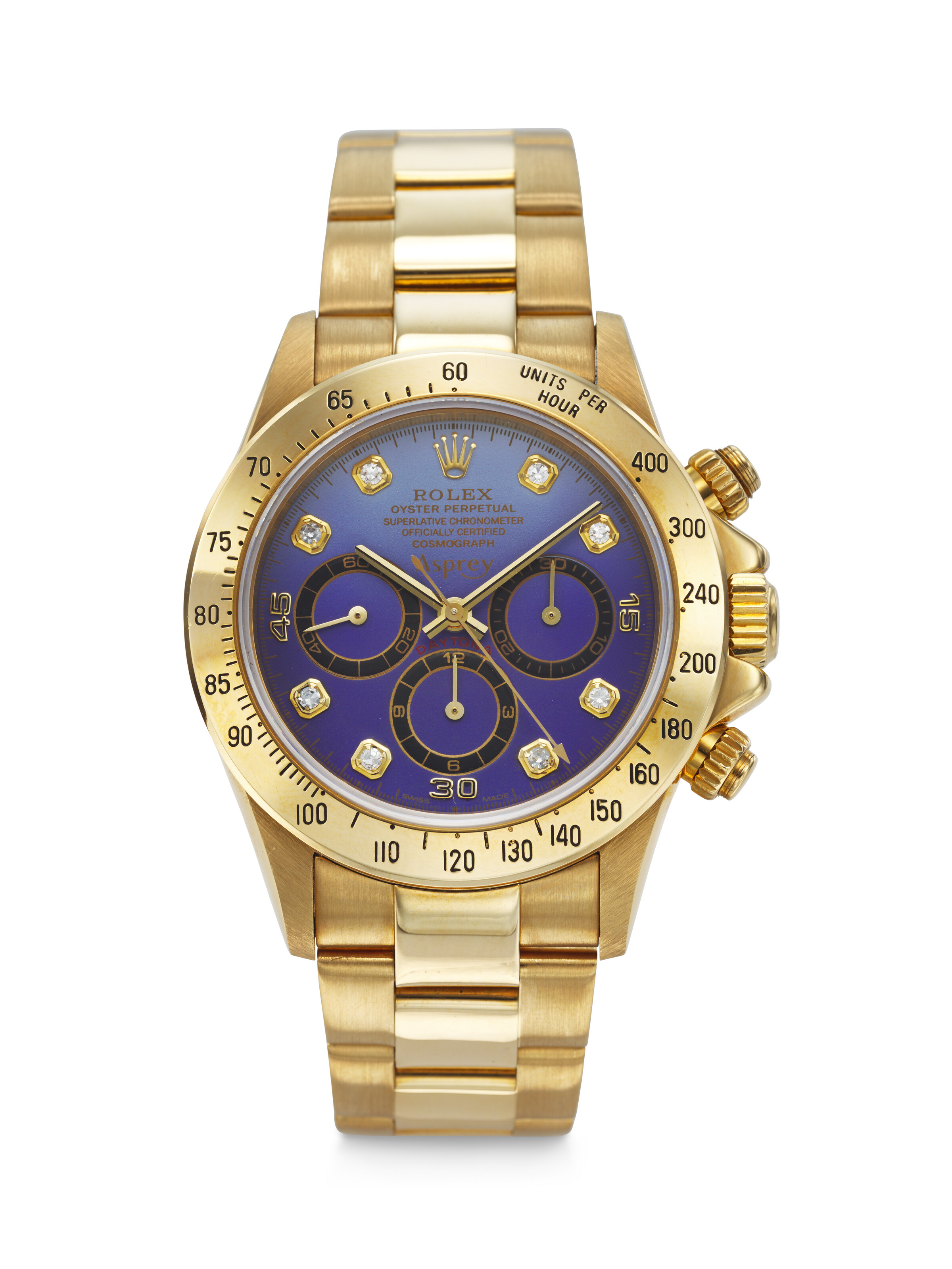 APREY, HIGHLY ATTRACTIVE AND UNIQUE YELLOW GOLD 'DAYTONA' WITH PURPLE ...