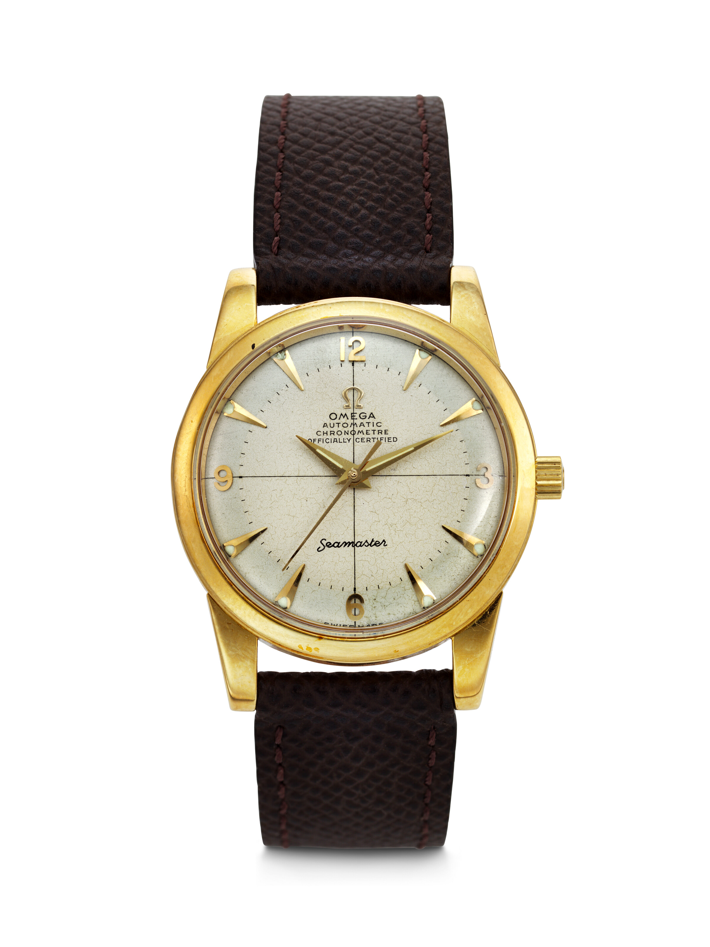 OMEGA, YELLOW GOLD 'SEAMASTER' WITH SWEEP CENTER SECONDS, REF. 2520 ...
