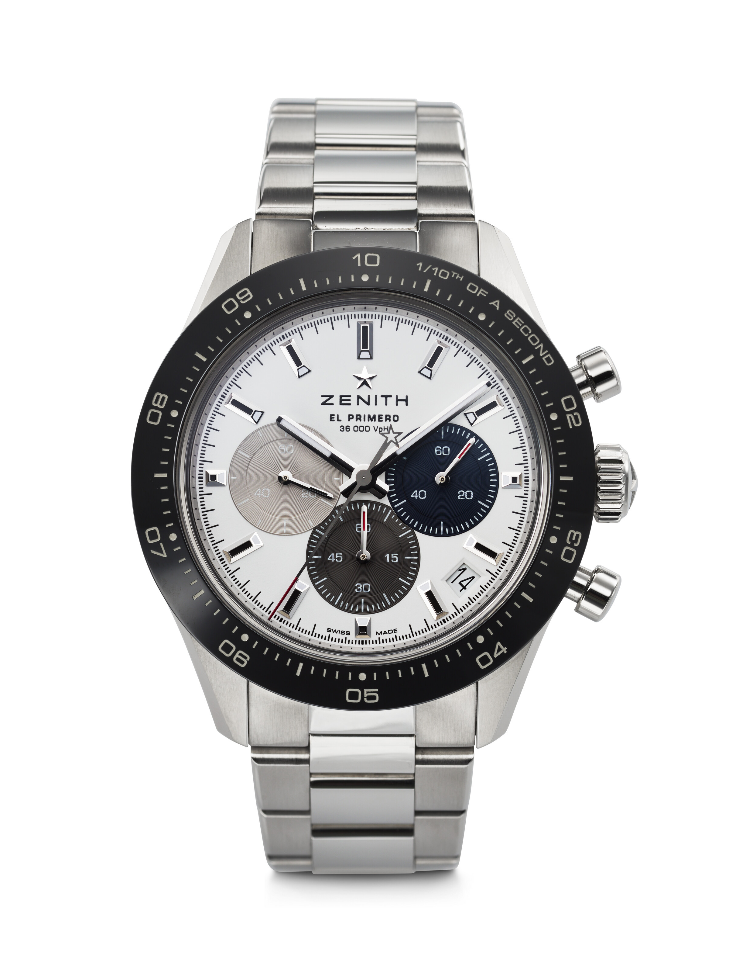 ZENITH, STAINLESS STEEL AND CERAMIC 1/10TH SECOND CHRONOGRAPH ...