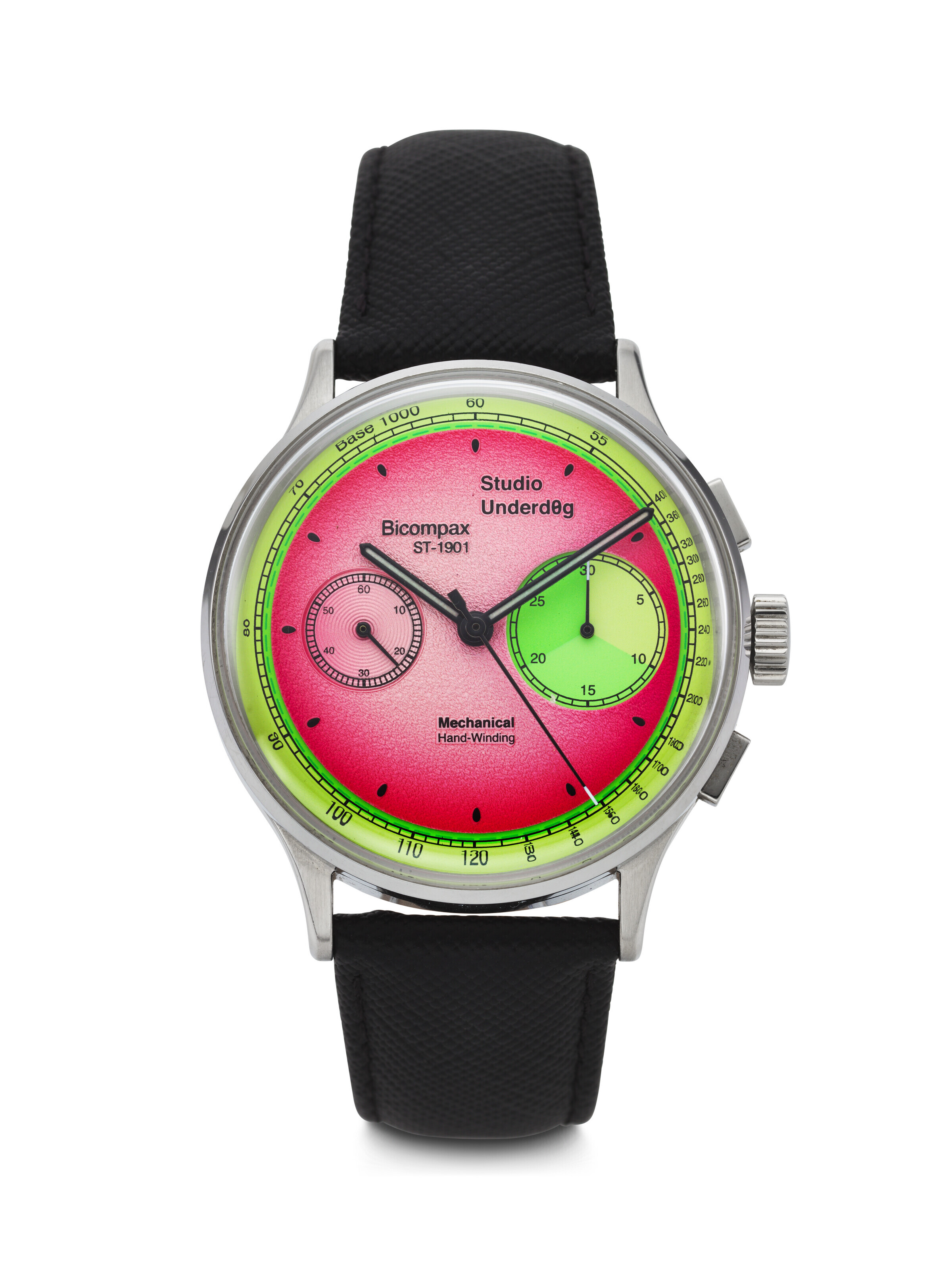 STUDIO UNDER0G, PRE-PRODUCTION STAINLESS STEEL CHRONOGRAPH 'WATERMEL0N ...