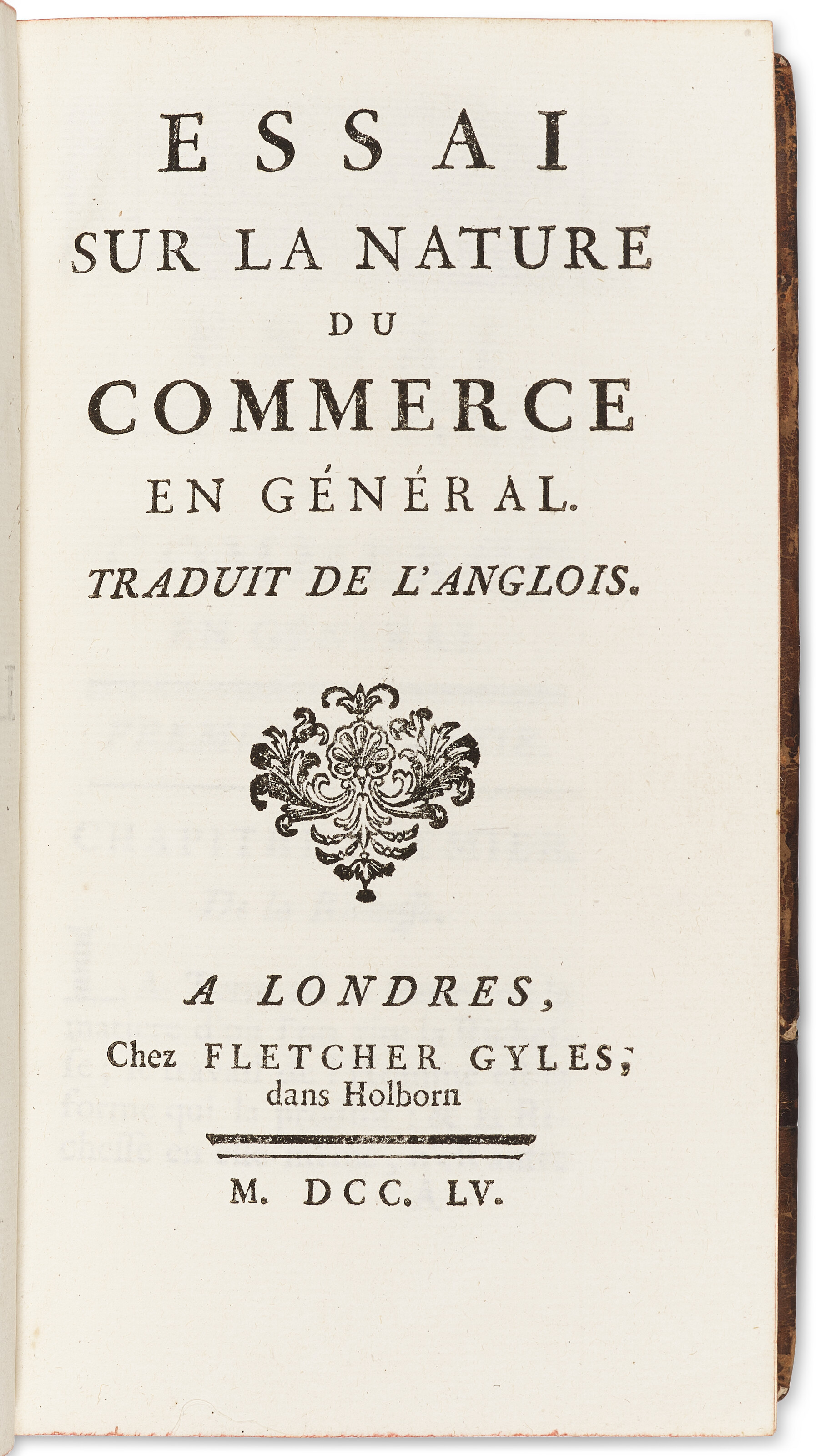 Essai sur la Nature du Commerce en général, Richard Cantillon, 1755 ...
