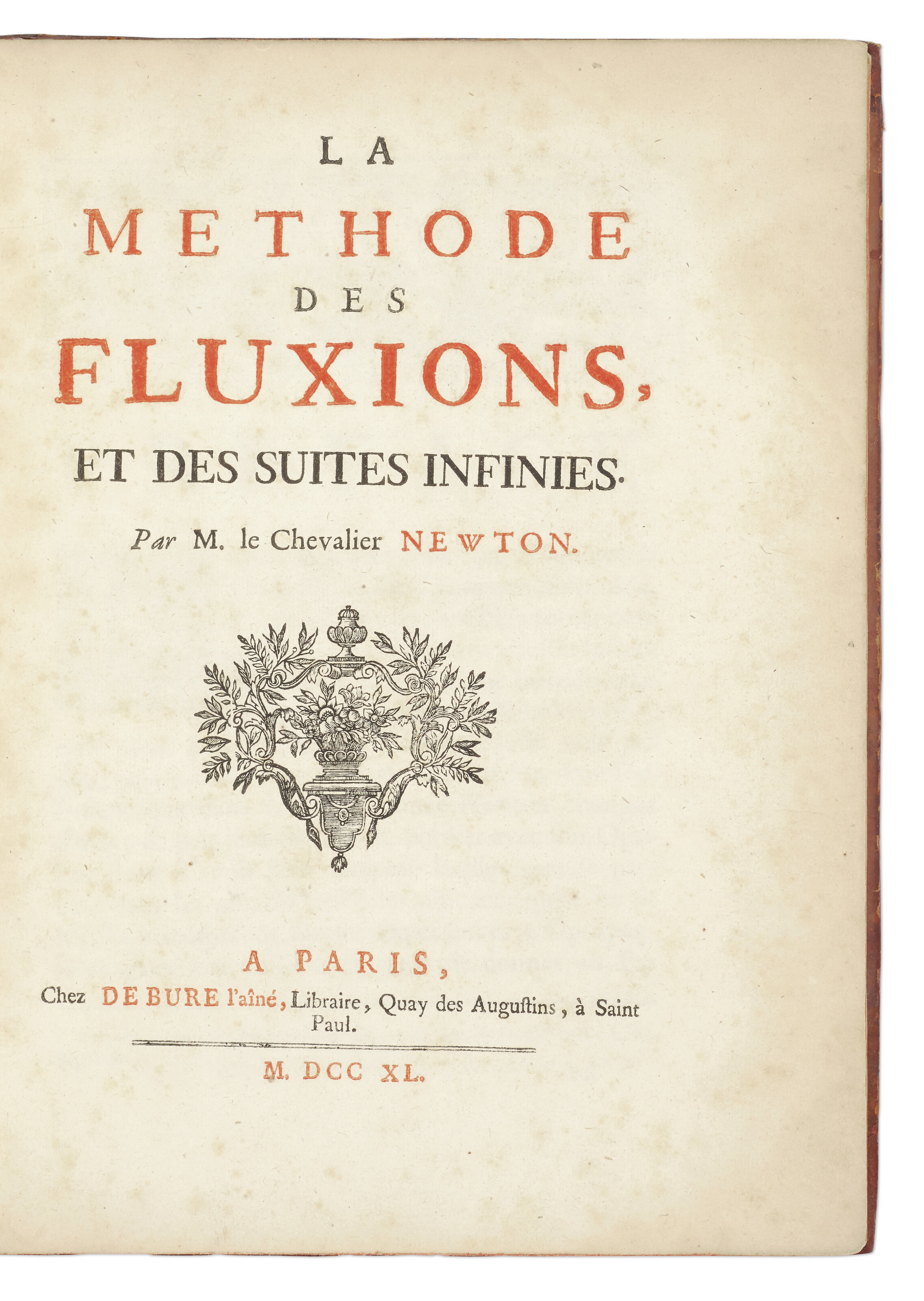 La methode des fluxions, Isaac Newton, 1740 | Christie’s