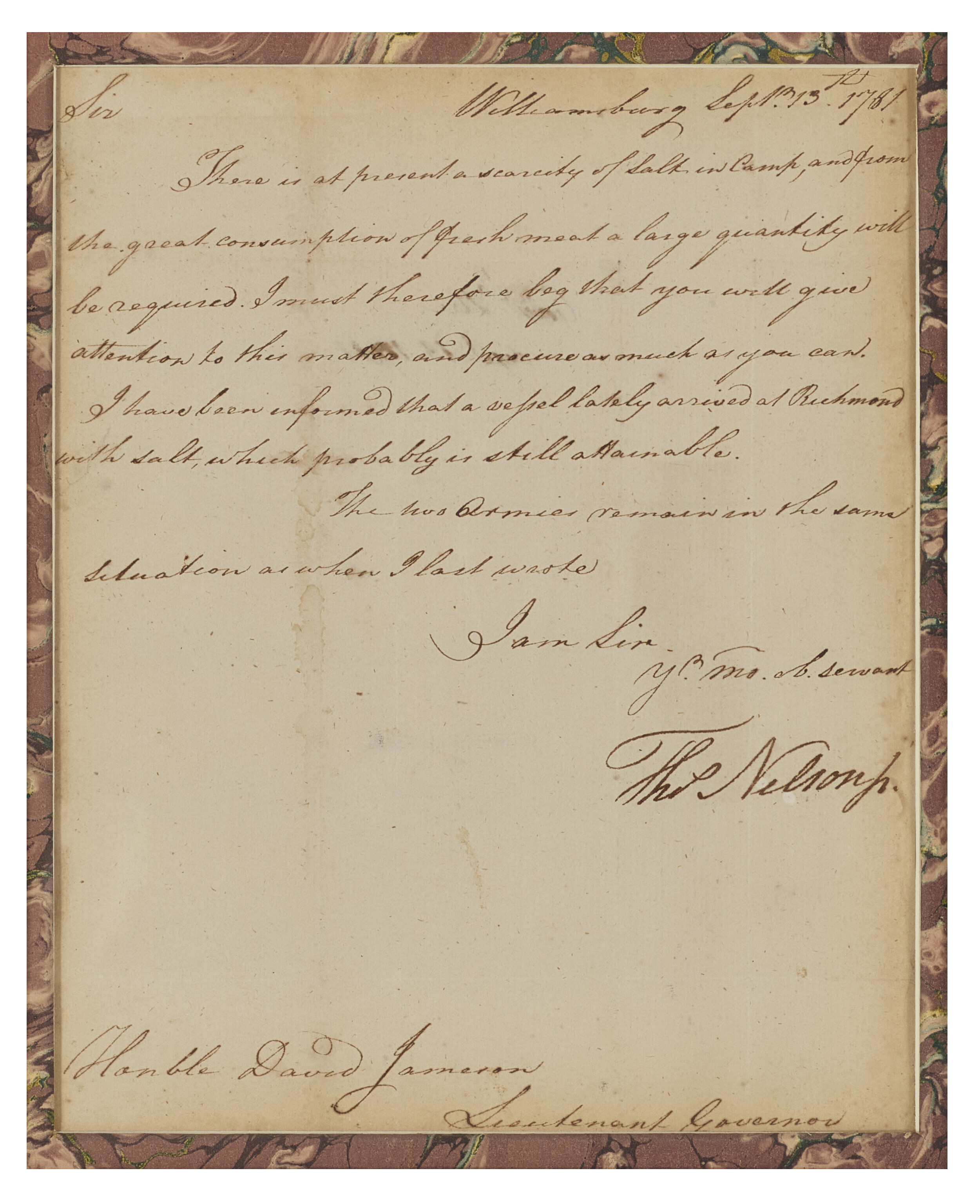 Procuring supplies for the siege of Yorktown, Thomas Nelson Jr., 13 ...