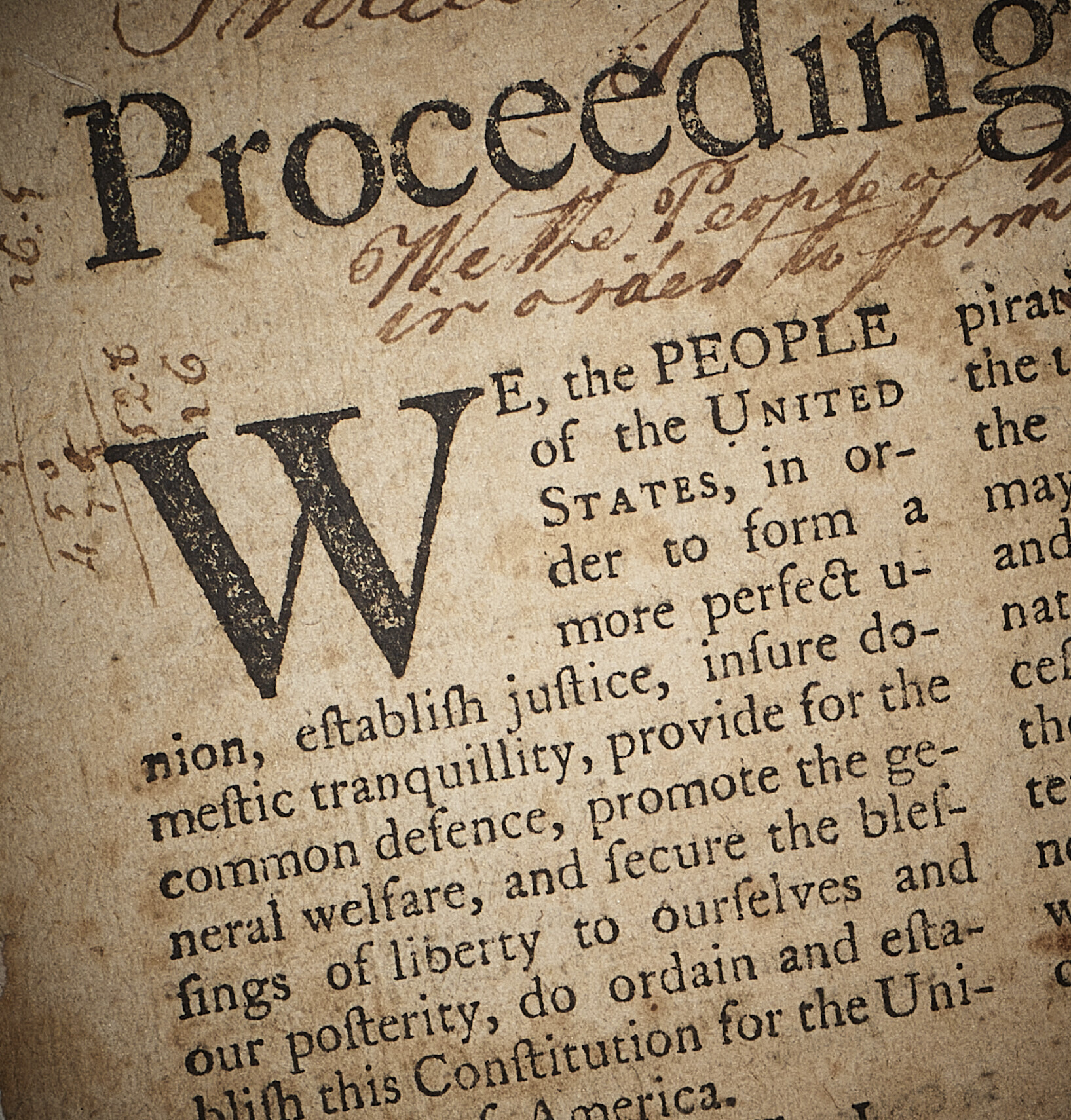 An extremely rare broadsheet printing of the Constitution, September or ...