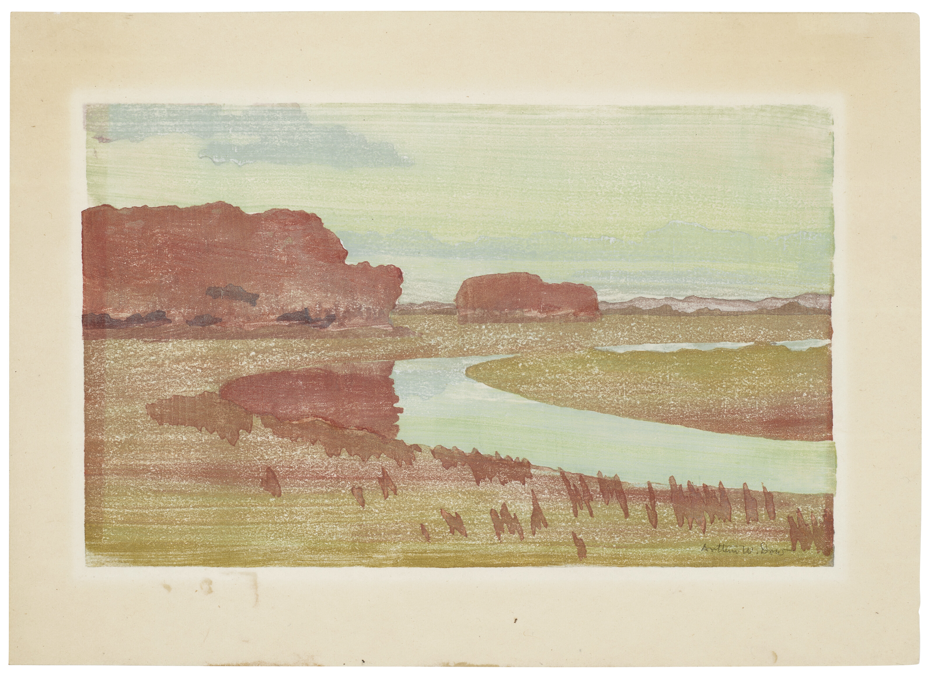 ARTHUR WESLEY DOW (1857-1922), Bend of a River, Sunset | Christie’s