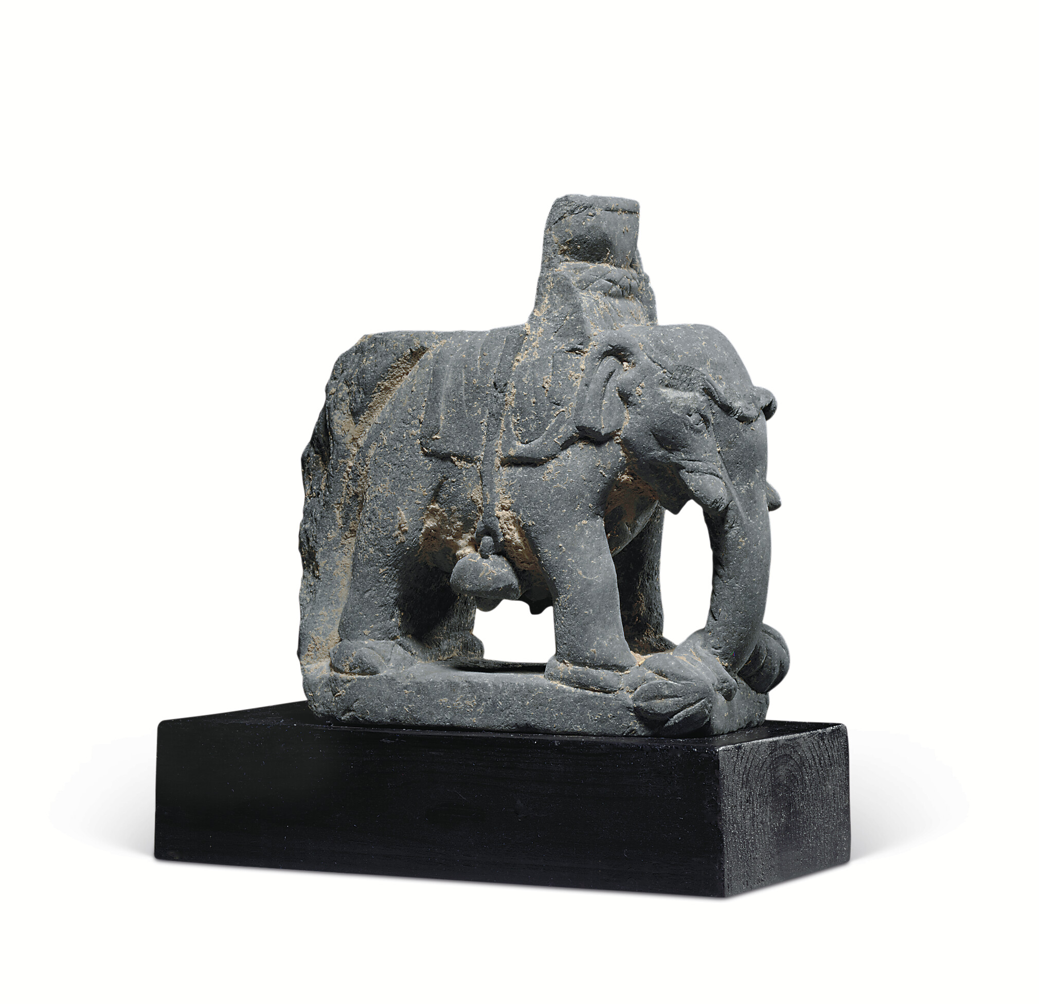 A GREY SCHIST FIGURE OF AN ELEPHANT, ANCIENT REGION OF GANDHARA, 3RD ...