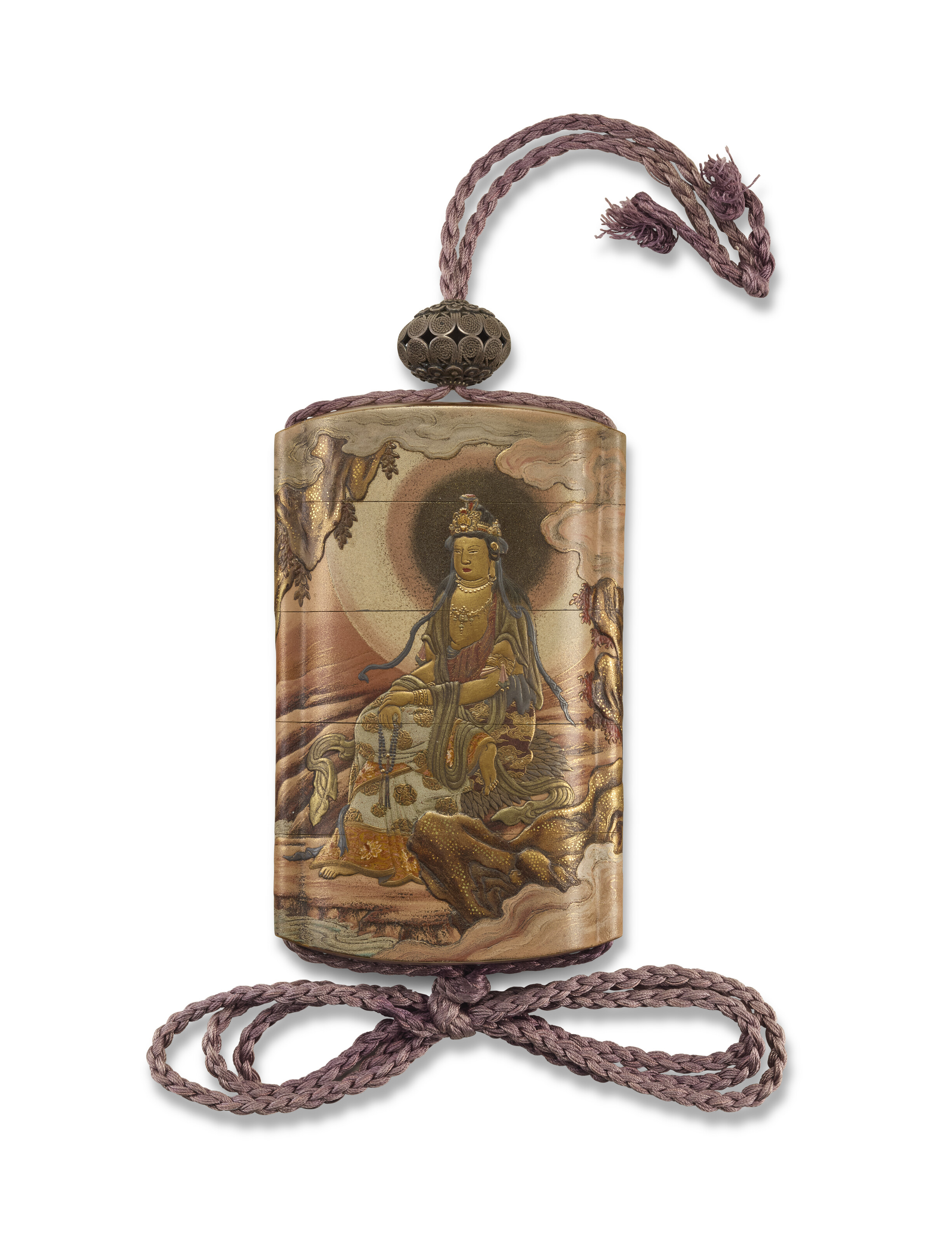 A FOUR-CASE LACQUER INRO OF SUIGETSU KANNON (WATER-MOON AVALOKITESHVARA ...