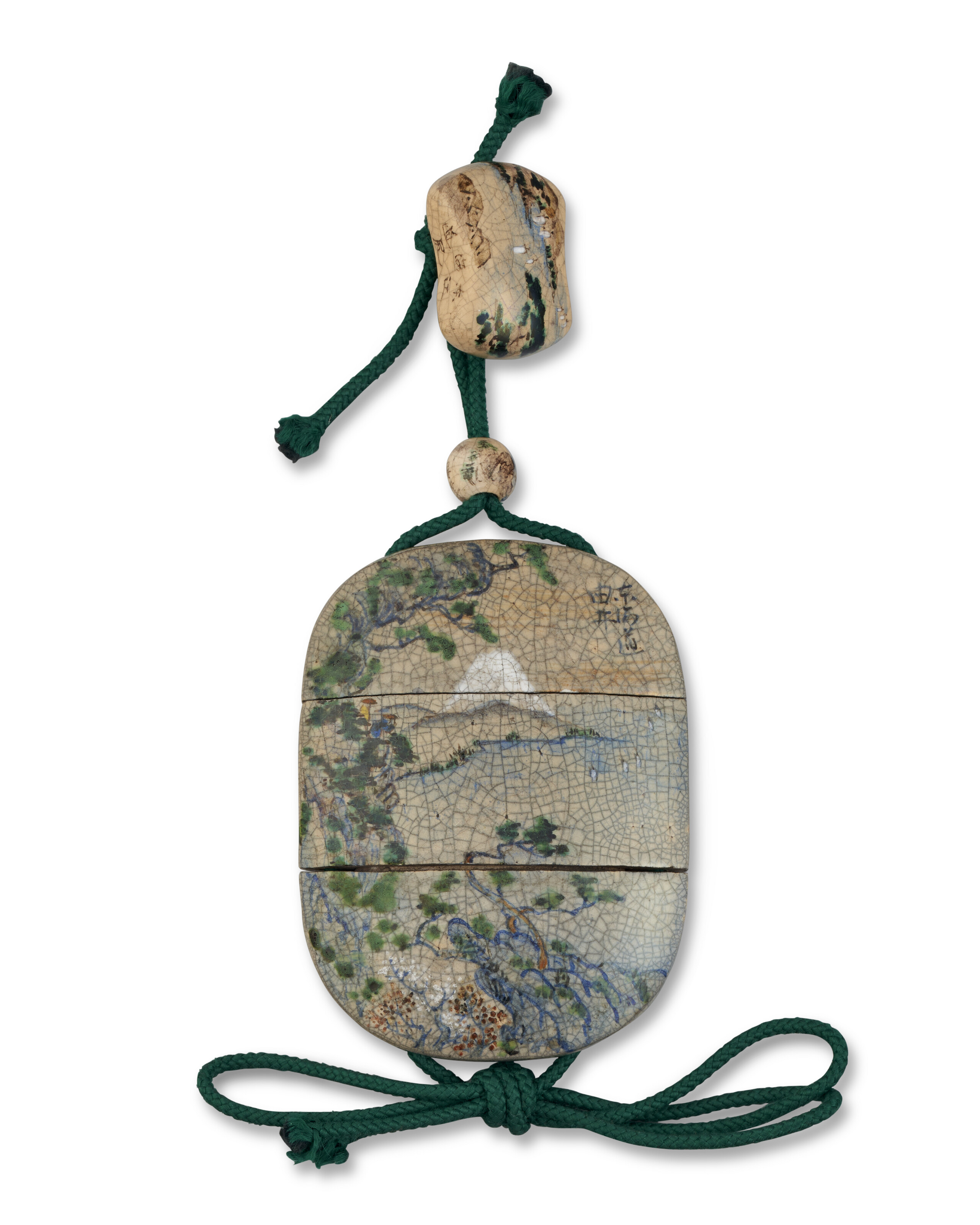 A TWO-CASE CERAMIC INRO OF KANBARA, JAPAN, MEIJI PERIOD (LATE 19TH ...