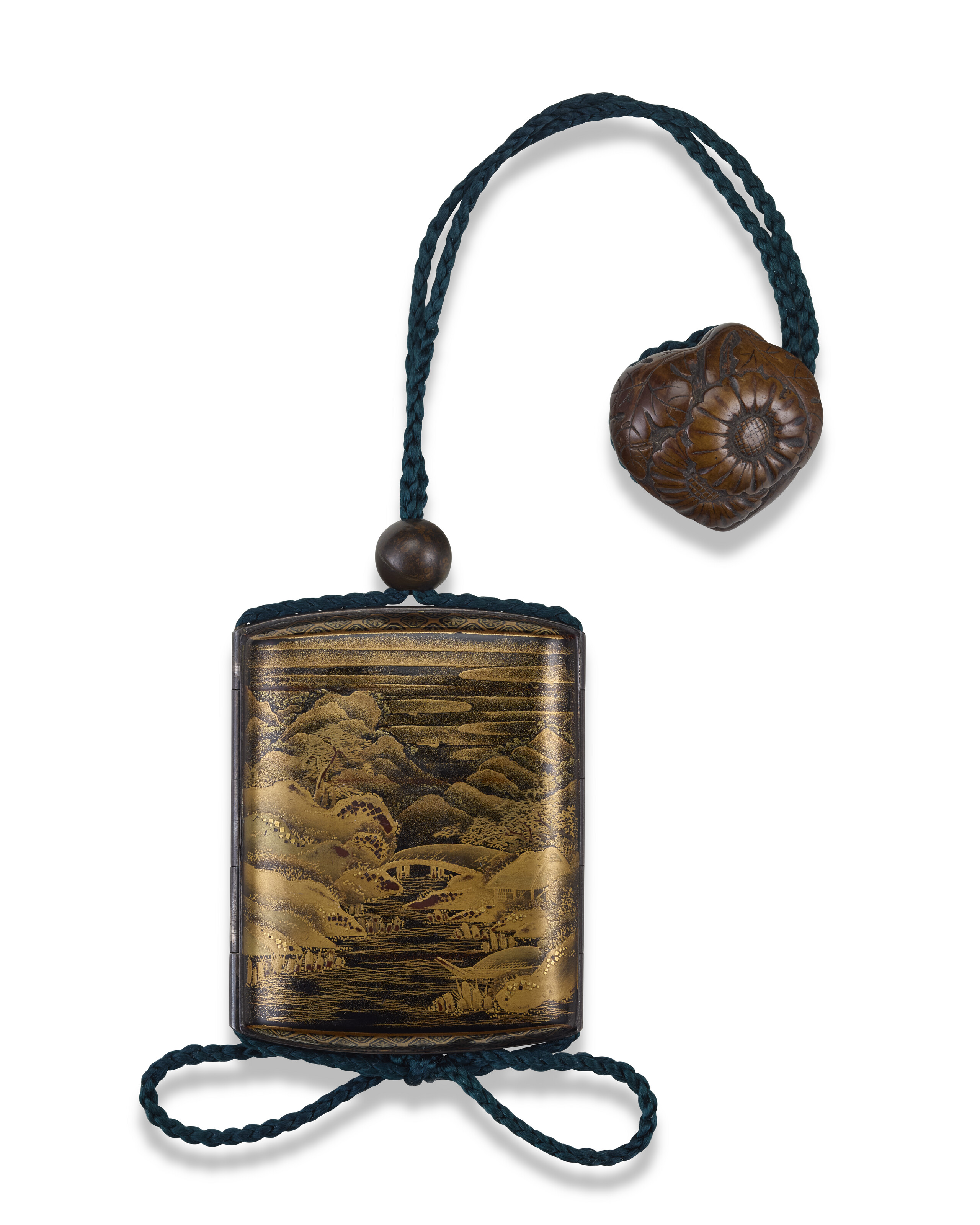 A SMALL LACQUERED METAL CASE IN THE SHAPE OF INRO, JAPAN, EDO-MEIJI ...