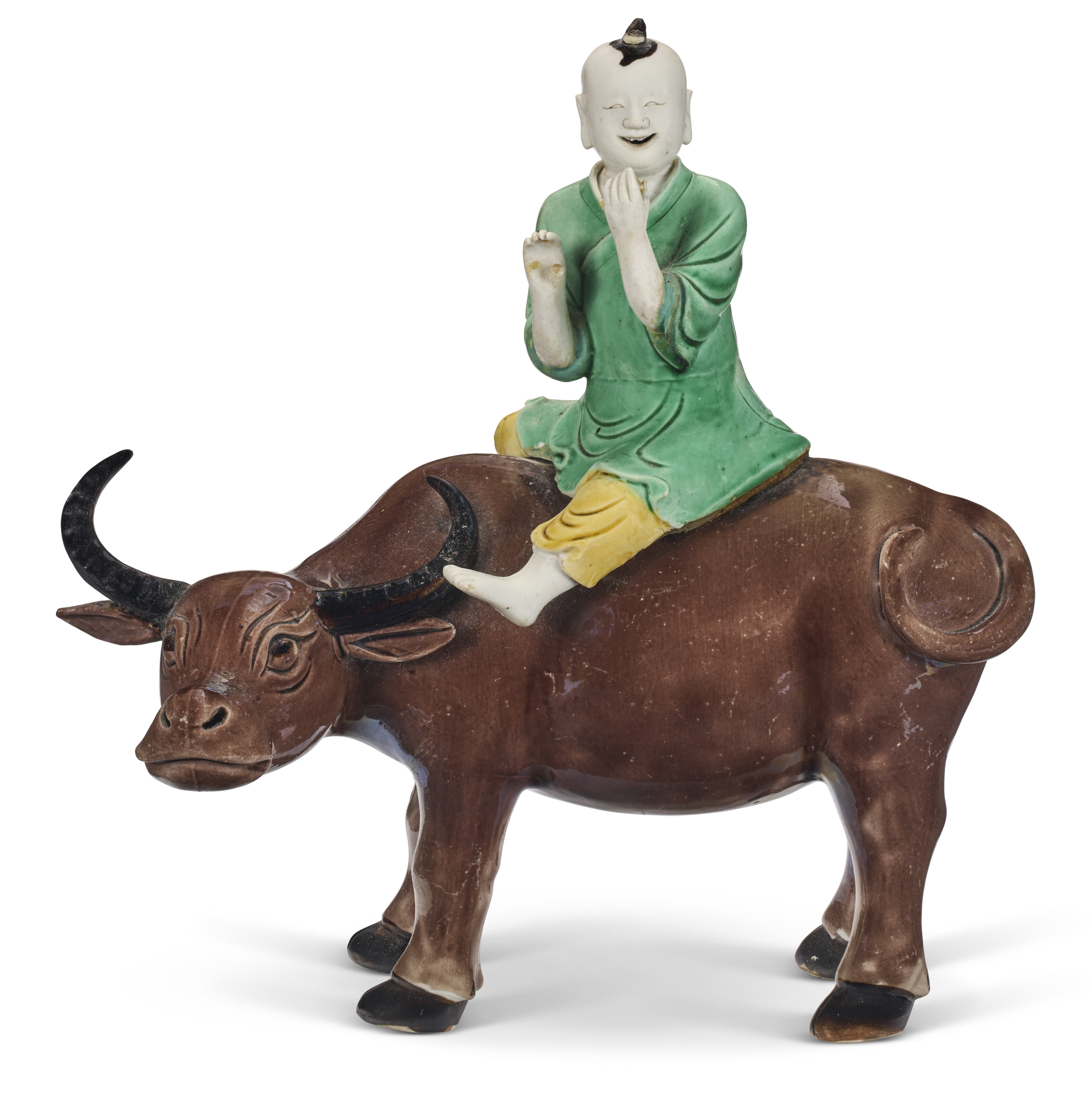 A FAMILLE VERTE BOY AND BUFFALO GROUP, CHINA, KANGXI PERIOD (1662-1722 ...