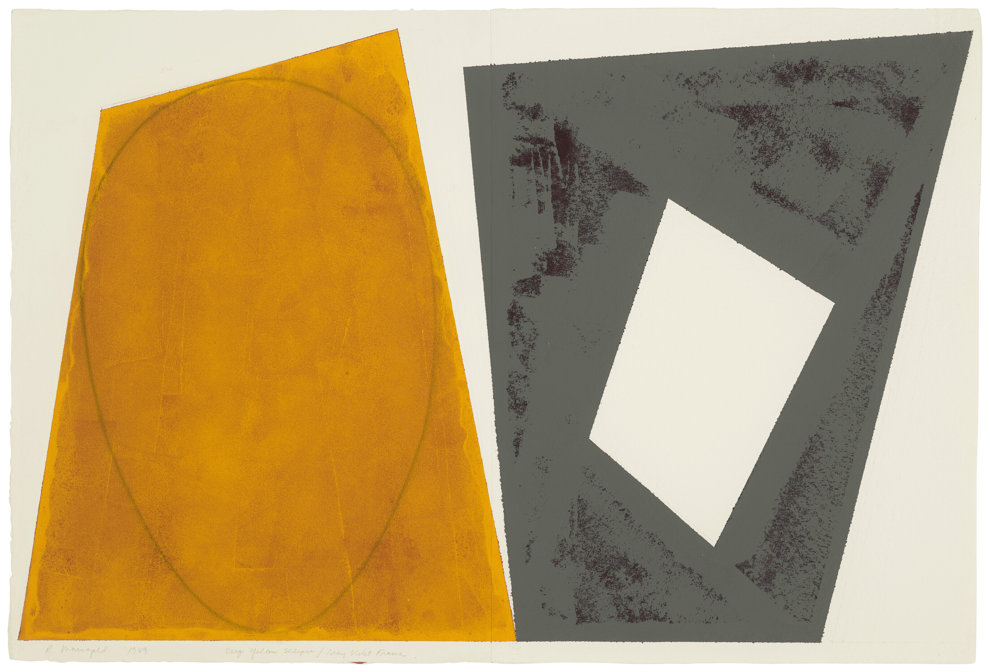 ROBERT MANGOLD (b. 1937), Deep Yellow Ellipse / Gray Violet Frame ...