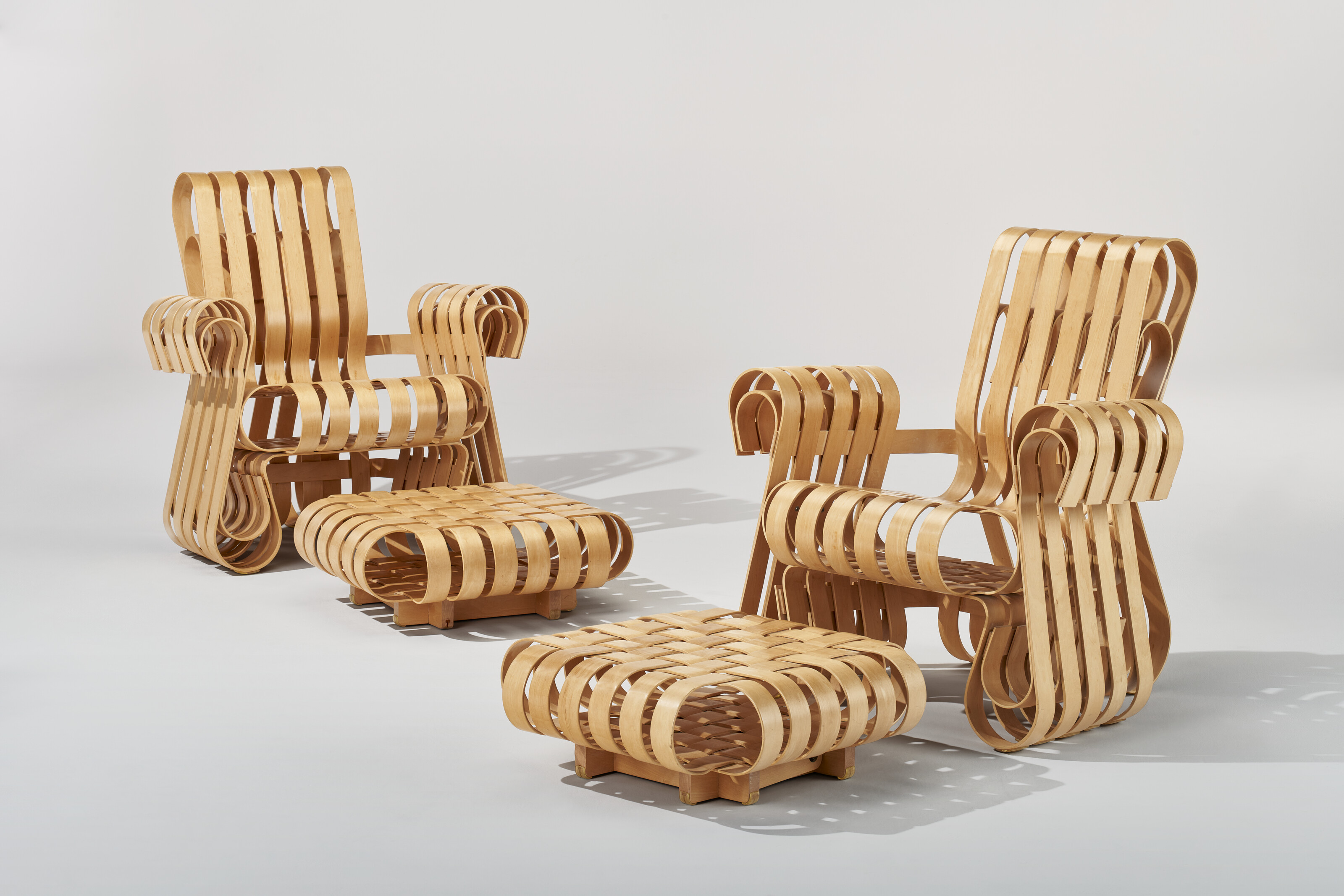 FRANK GEHRY (B. 1929), Pair of ‘Power Play’ Armchairs and 'Off Side ...