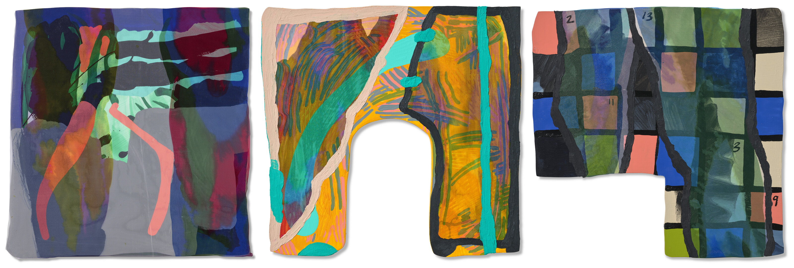 VICTORIA MARTINEZ (B. 1987), A Stroll In Your Mind; Enter; Grids, Legs ...