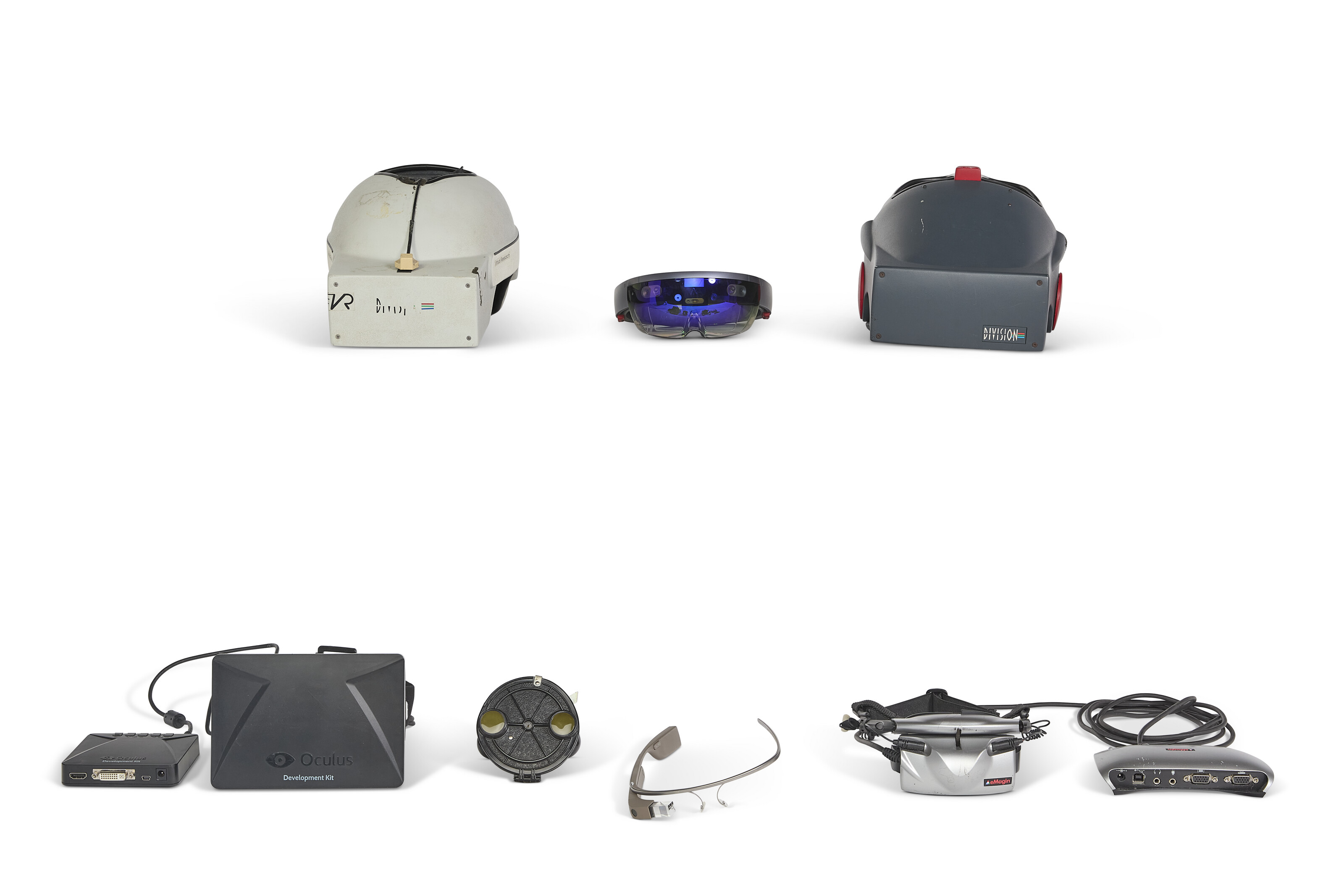 A GROUP OF SEVEN VIRTUAL AND AUGMENTED REALITY HEADSETS, VARIOUS, 1939 ...