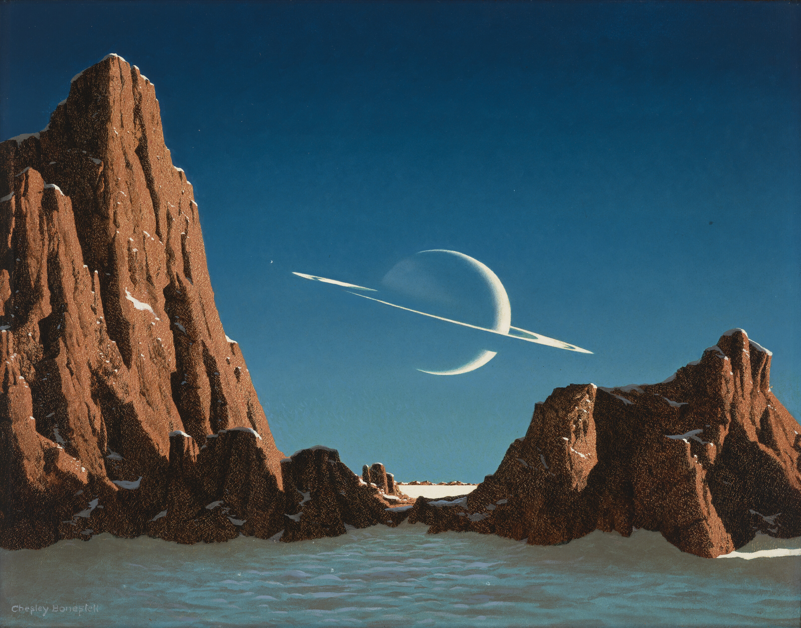 CHESLEY BONESTELL (1888-1986), SATURN AS SEEN FROM TITAN | Christie’s
