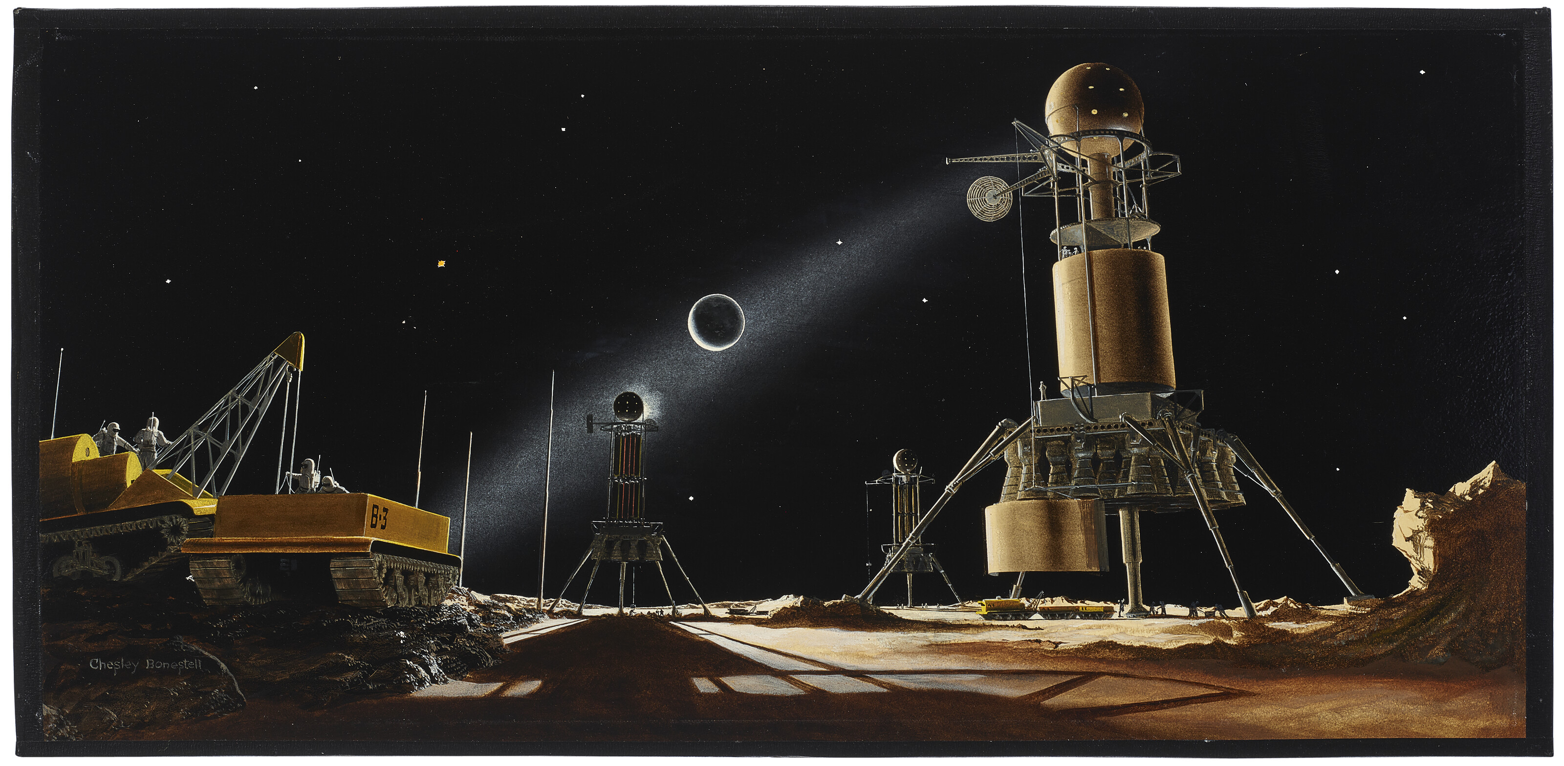CHESLEY BONESTELL (1888-1986), THE UNLOADING ON THE MOON | Christie’s
