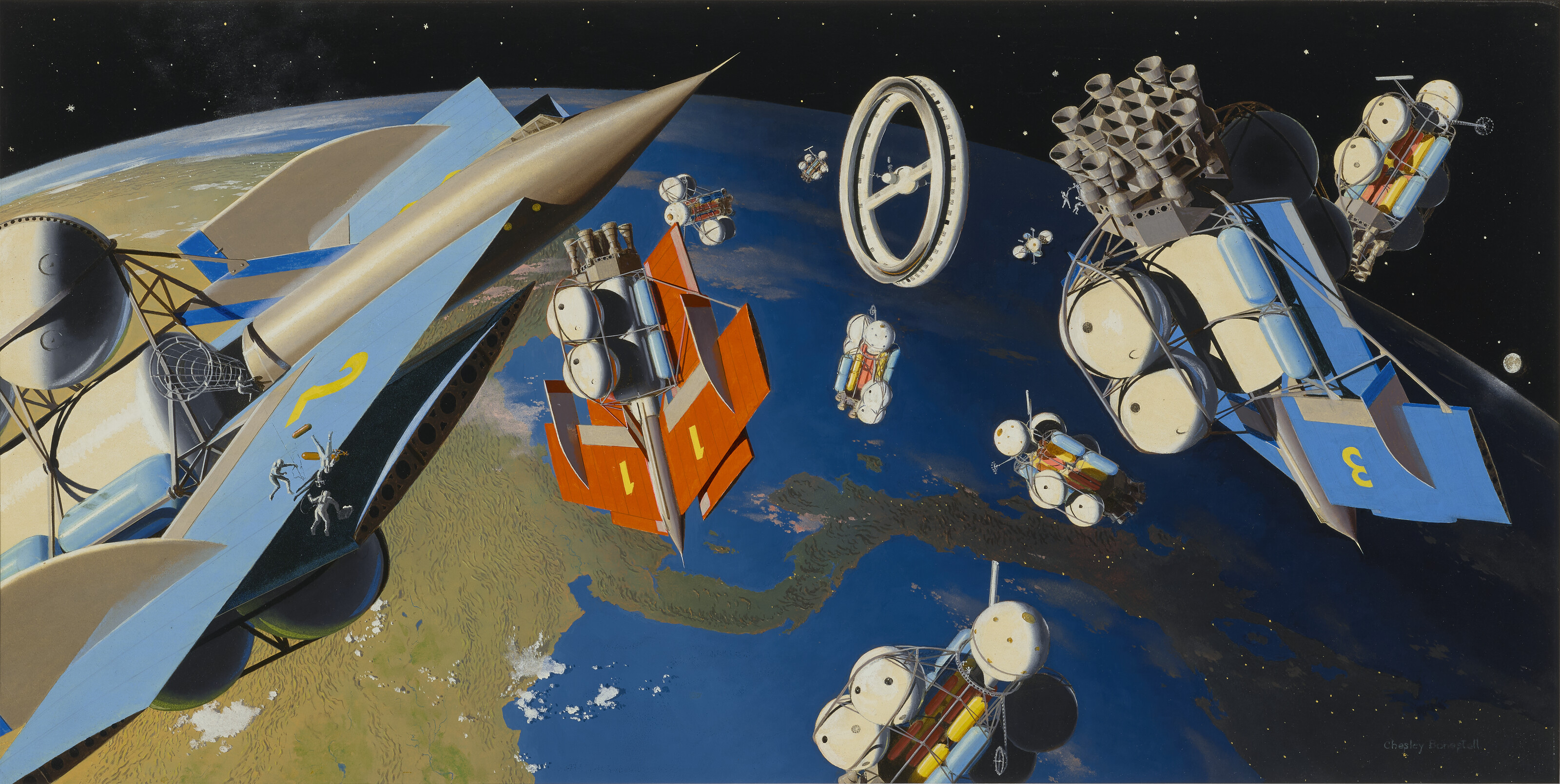 CHESLEY BONESTELL (1888-1986), ASSEMBLING THE MARS EXPEDITION | Christie’s
