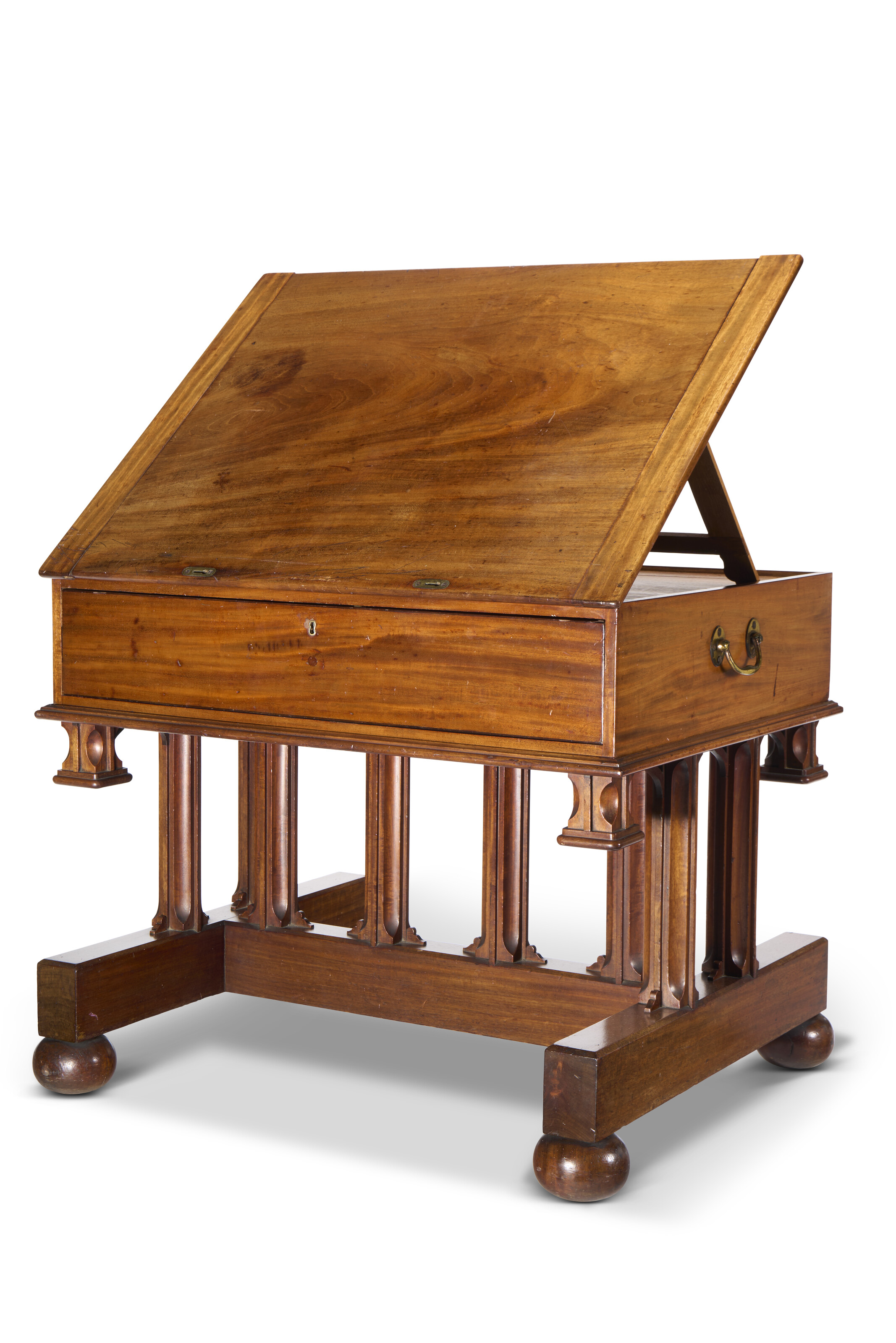 A LATE VICTORIAN MAHOGANY GOTHIC REVIVAL ARCHITECT’S DESK, LATE 19TH ...