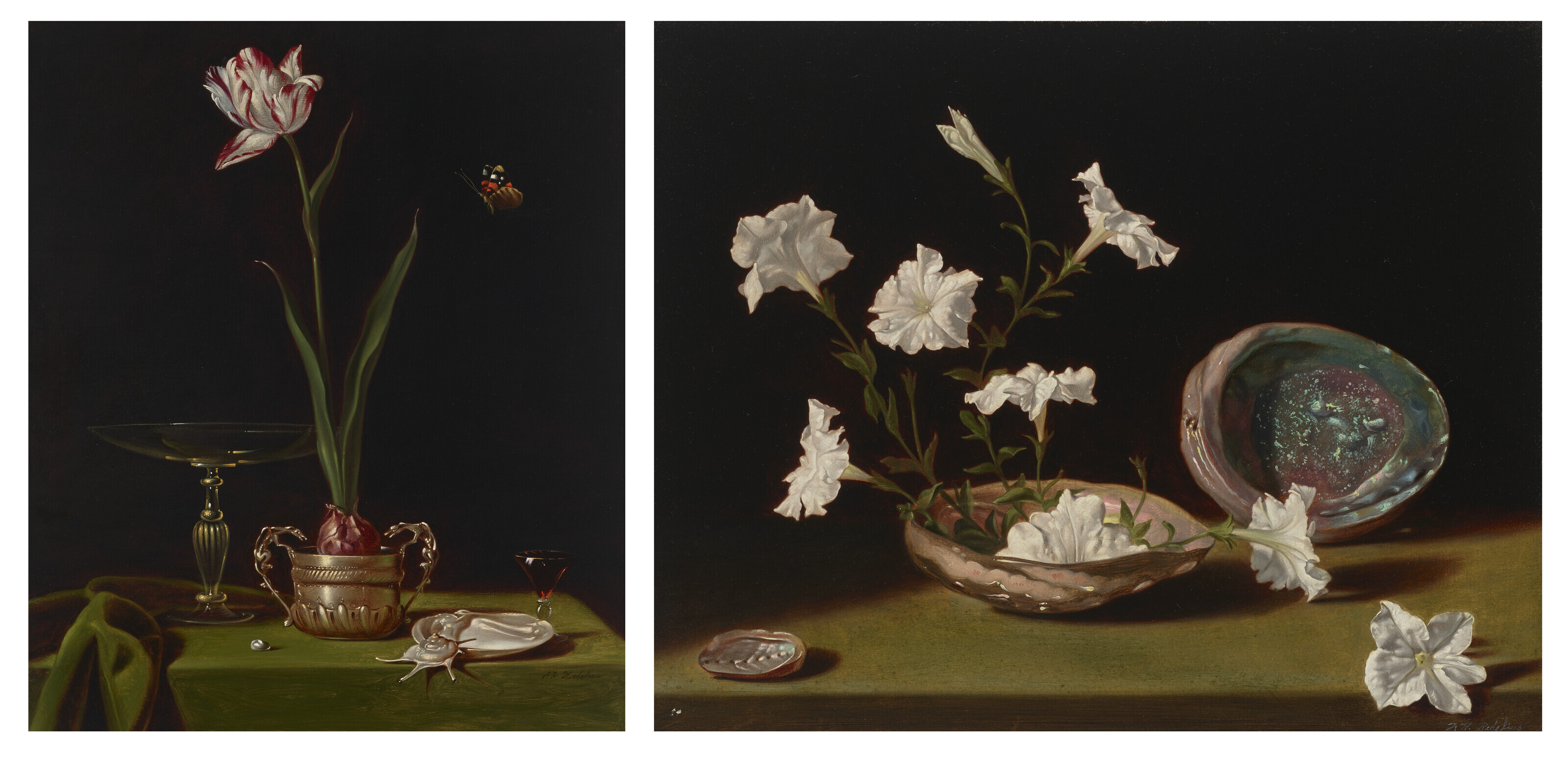 FRANK HARRISON REDELIUS (1925-2011), Spotted Tulip and Butterfly and ...