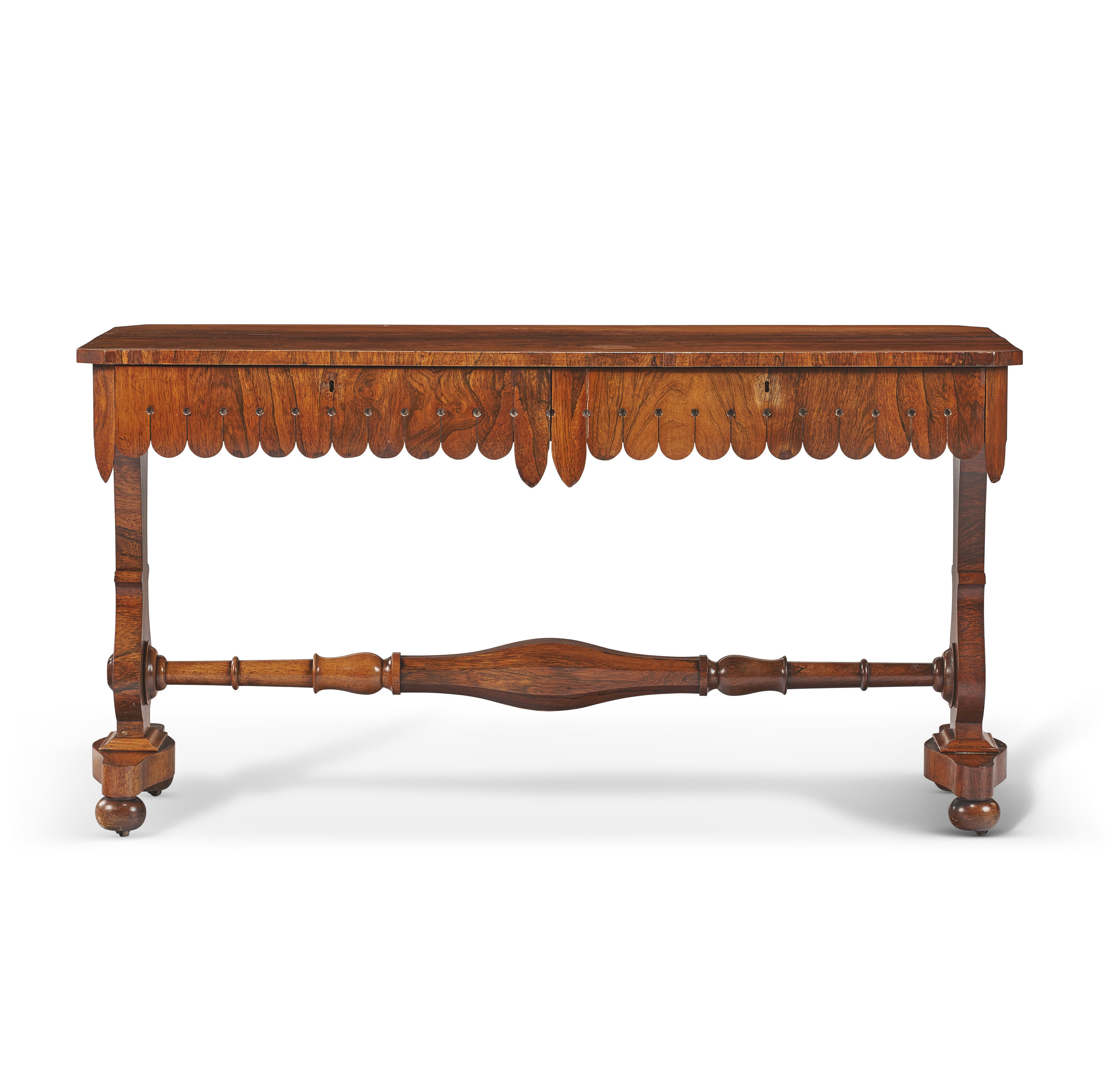 A WILLIAM IV FIGURED WALNUT WRITING TABLE, CIRCA 1830 | Christie’s