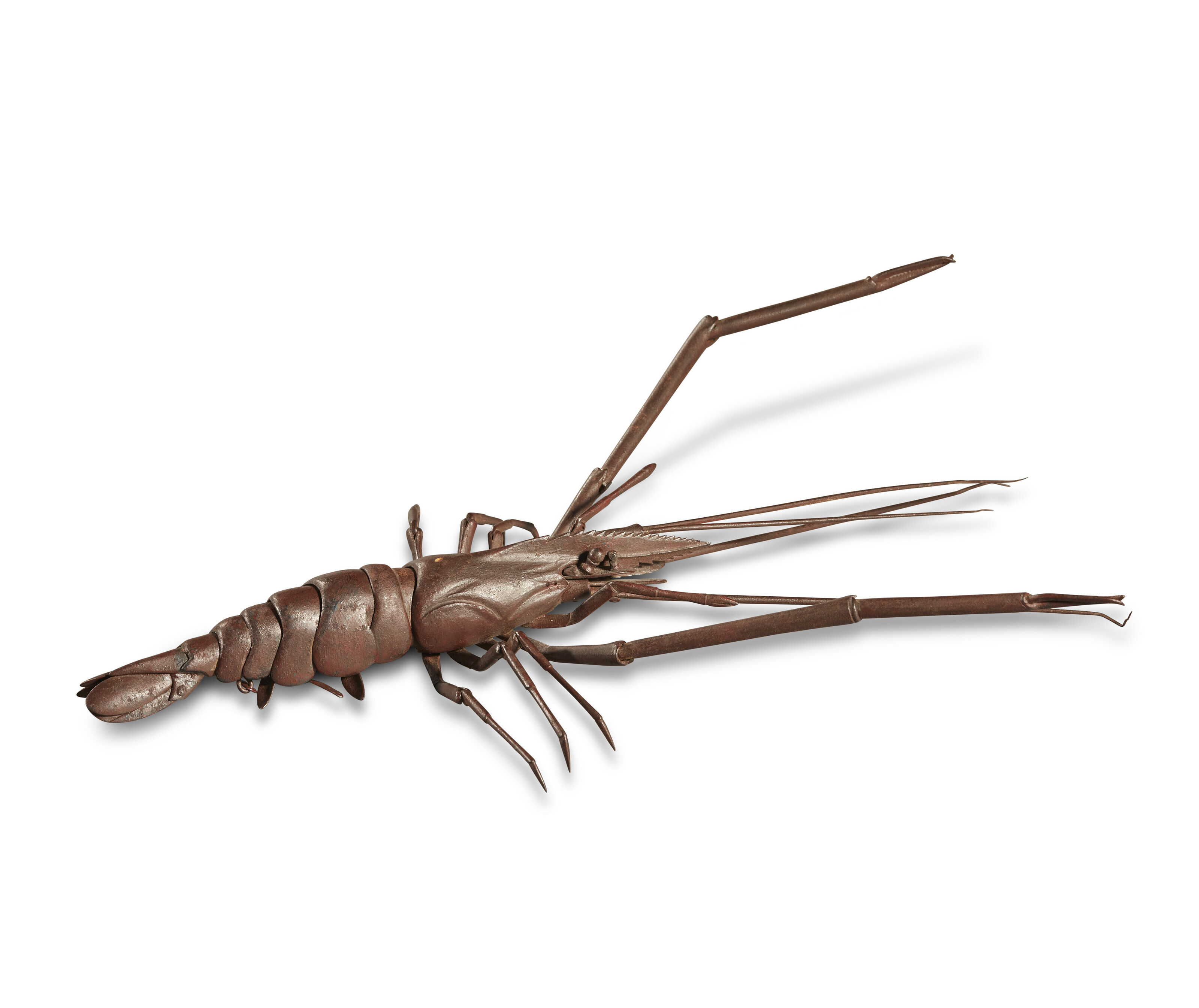 AN IRON ARTICULATED MODEL OF A PRAWN, JIZAI OKIMONO, JAPAN, EARLY 20TH ...