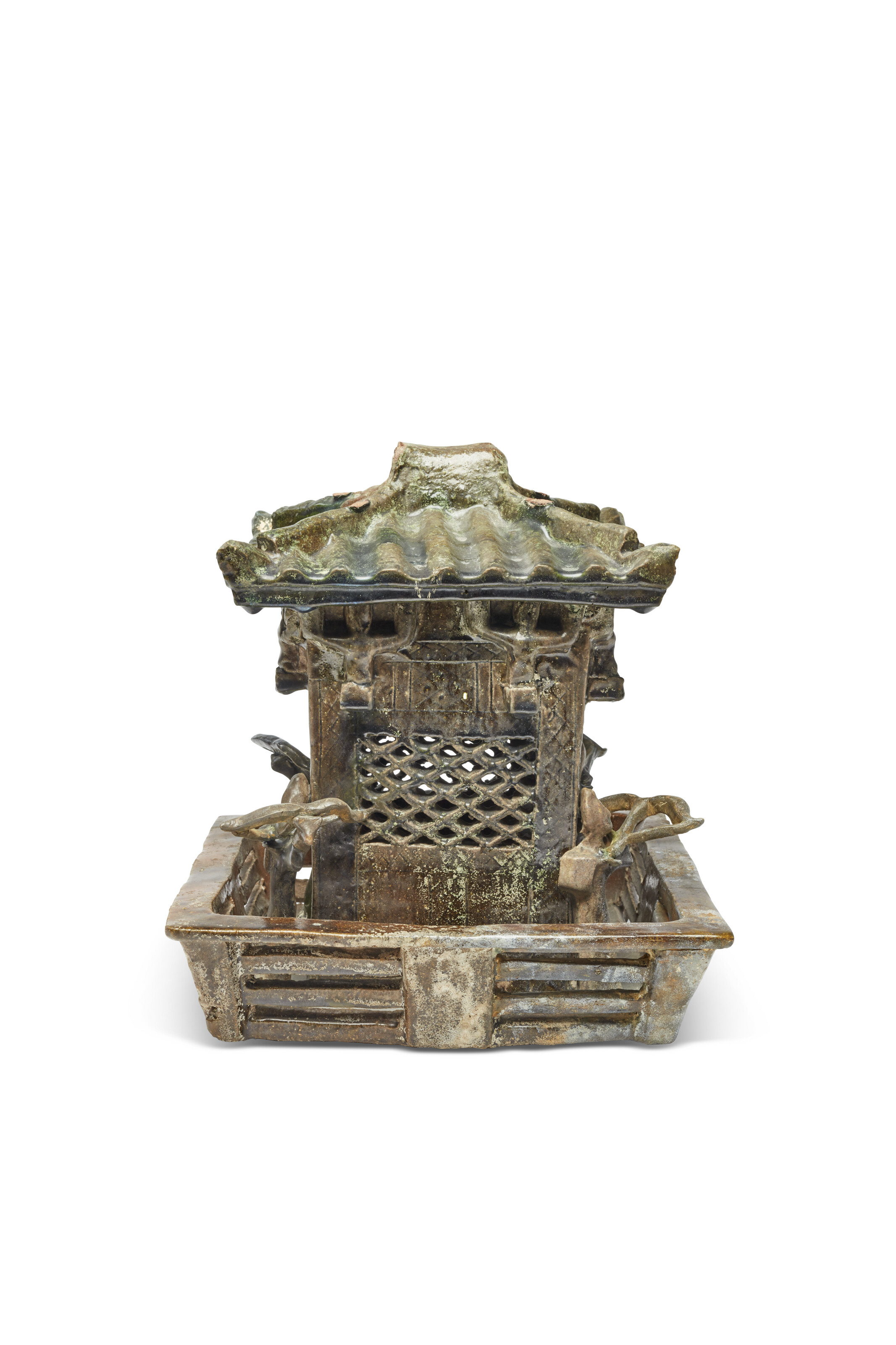 A GREEN-GLAZED POTTERY MODEL OF A BUILDING, CHINA, HAN DYNASTY (206 B.C ...