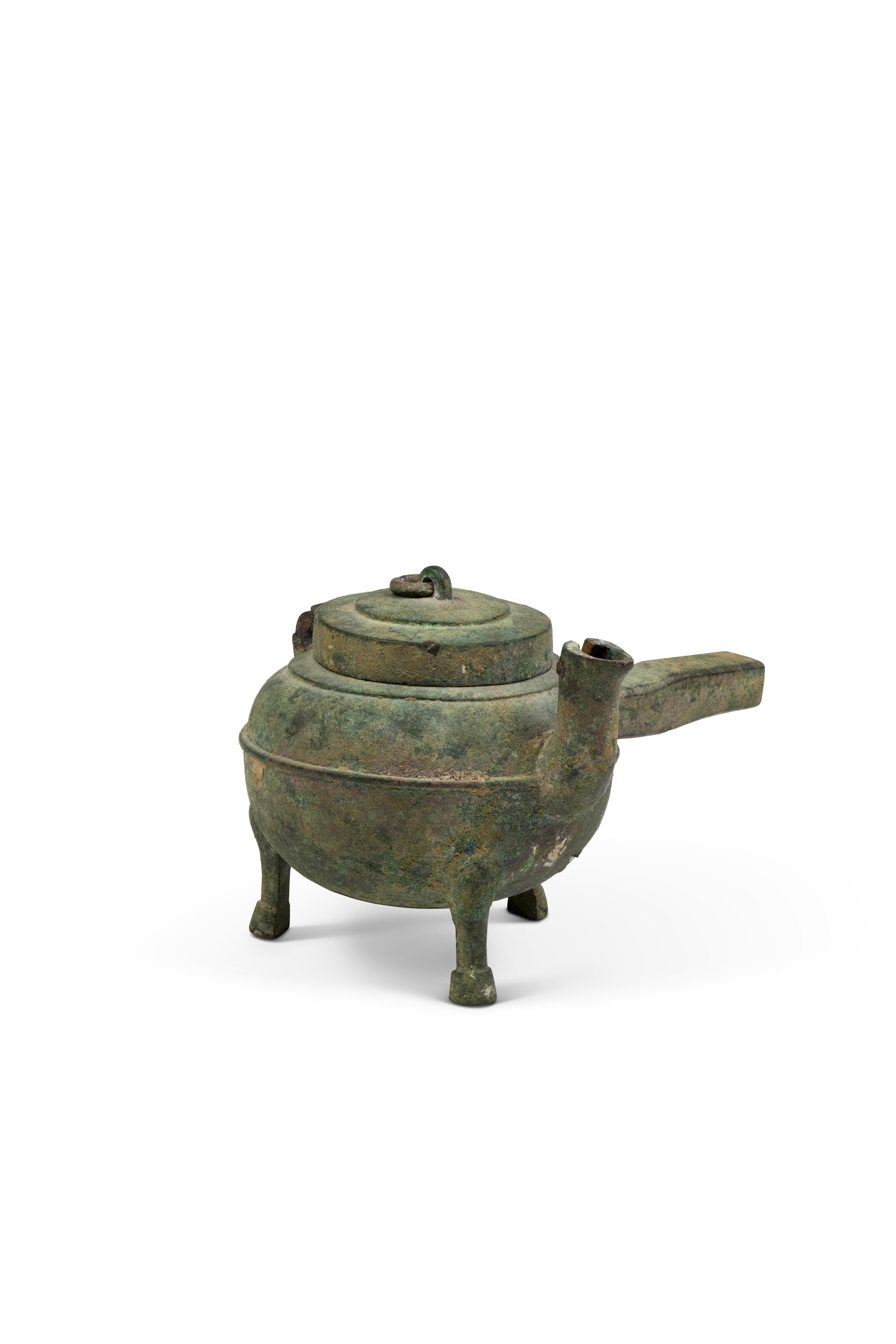 A SMALL BRONZE POURING VESSEL, HE, CHINA, HAN DYNASTY (206 B.C.-220 A.D ...