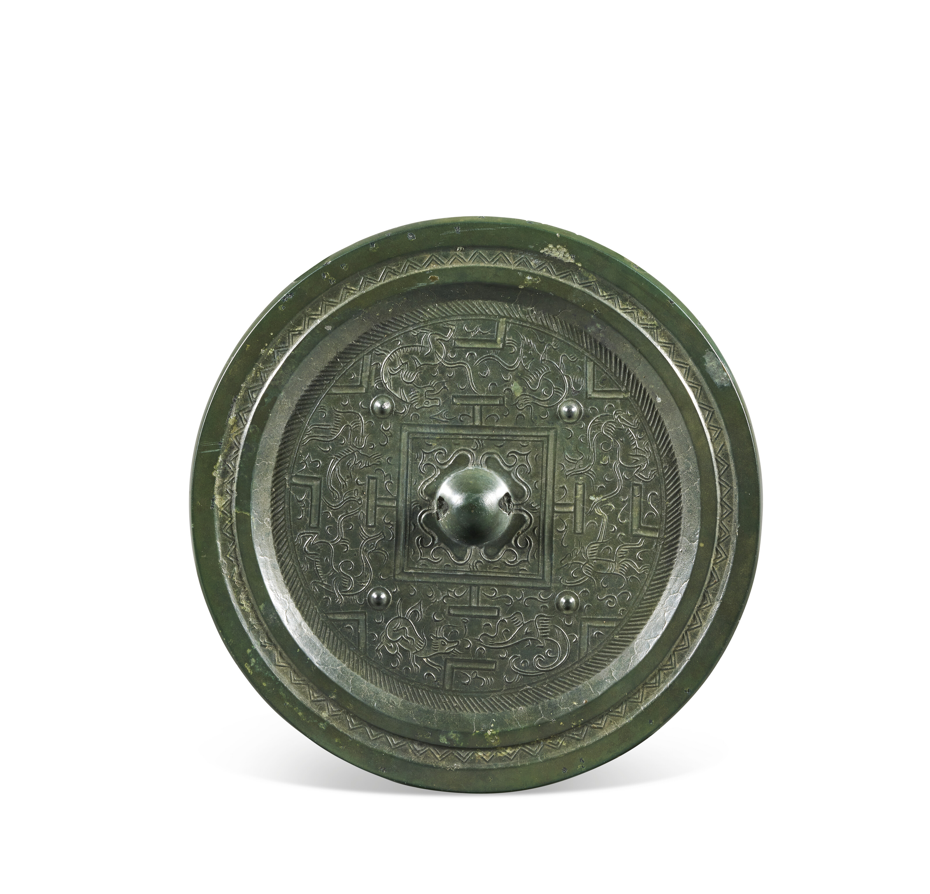 A BRONZE CIRCULAR MIRROR, CHINA, HAN DYNASTY (206 B.C.-220 A.D ...