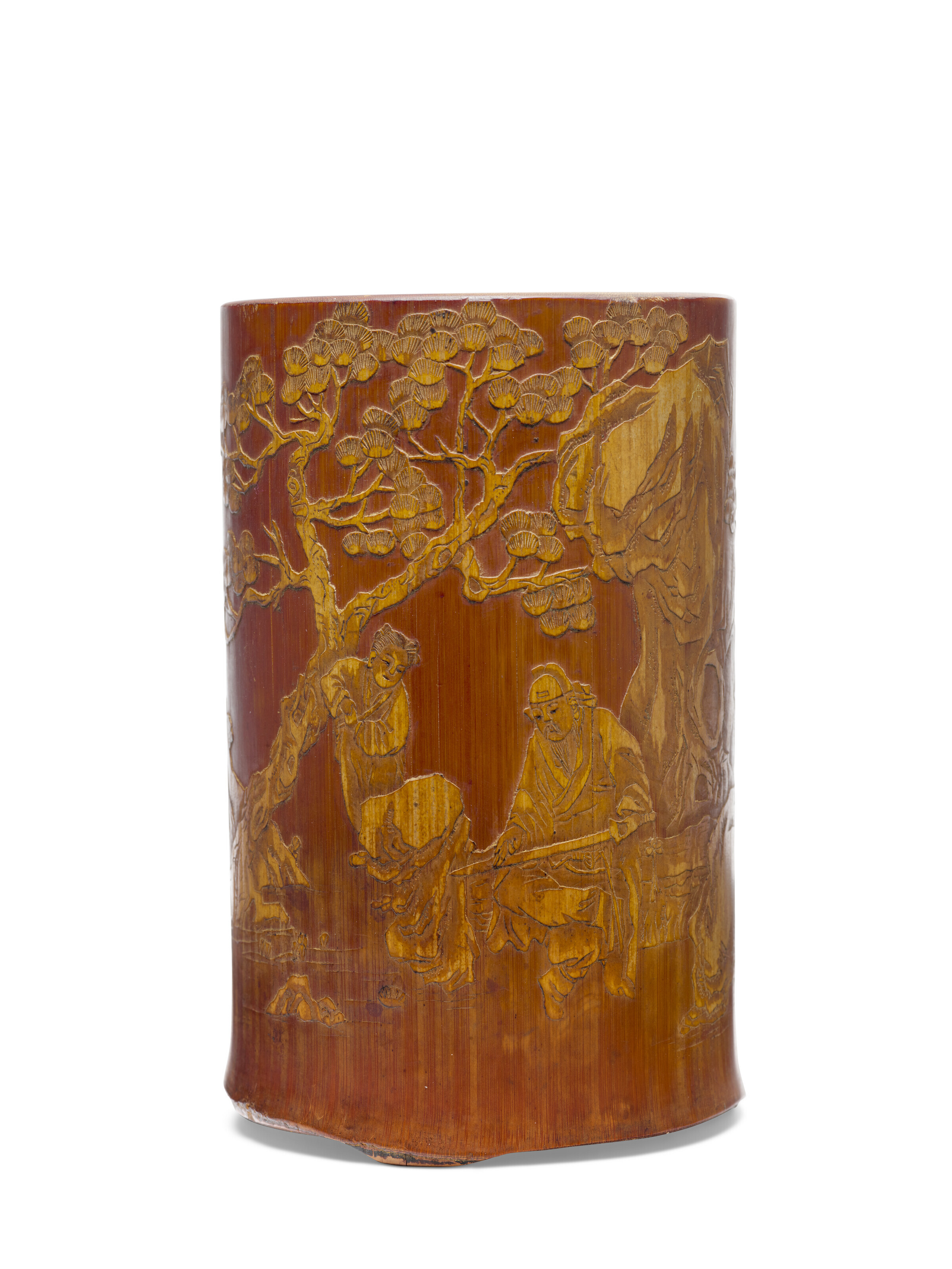 A LIU QING CARVED BAMBOO BRUSHPOT, BITONG, CHINA | Christie’s