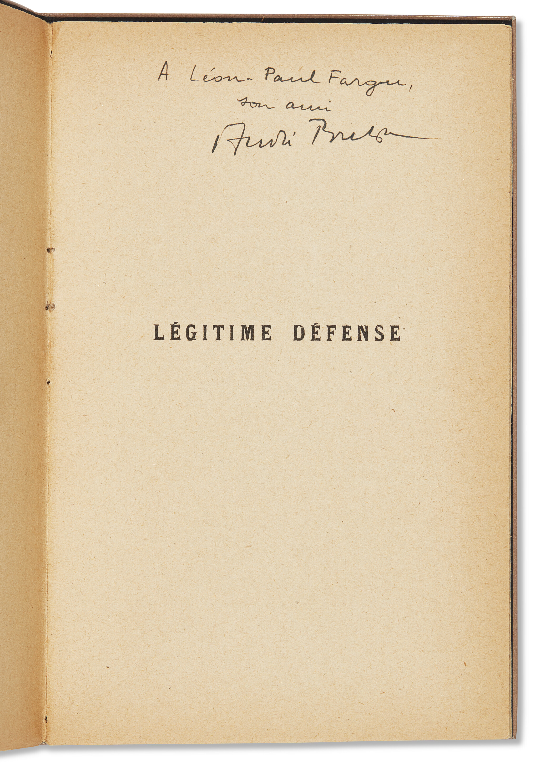 BRETON, André (1896-1966), Légitime défense. Paris : les Éditions ...