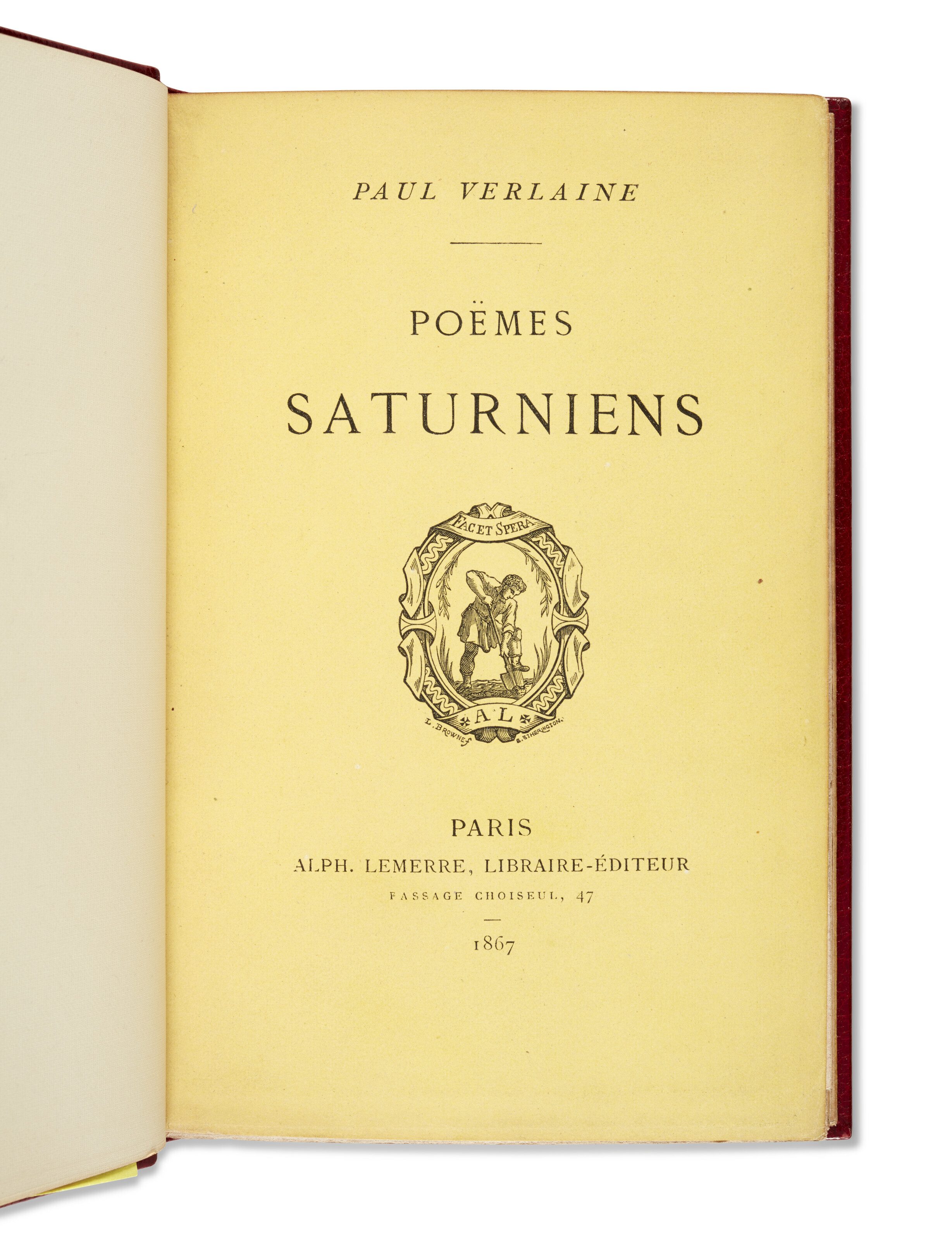 VERLAINE, Paul (1844-1896), Poëmes saturniens. Paris : Alphonse Lemerre ...