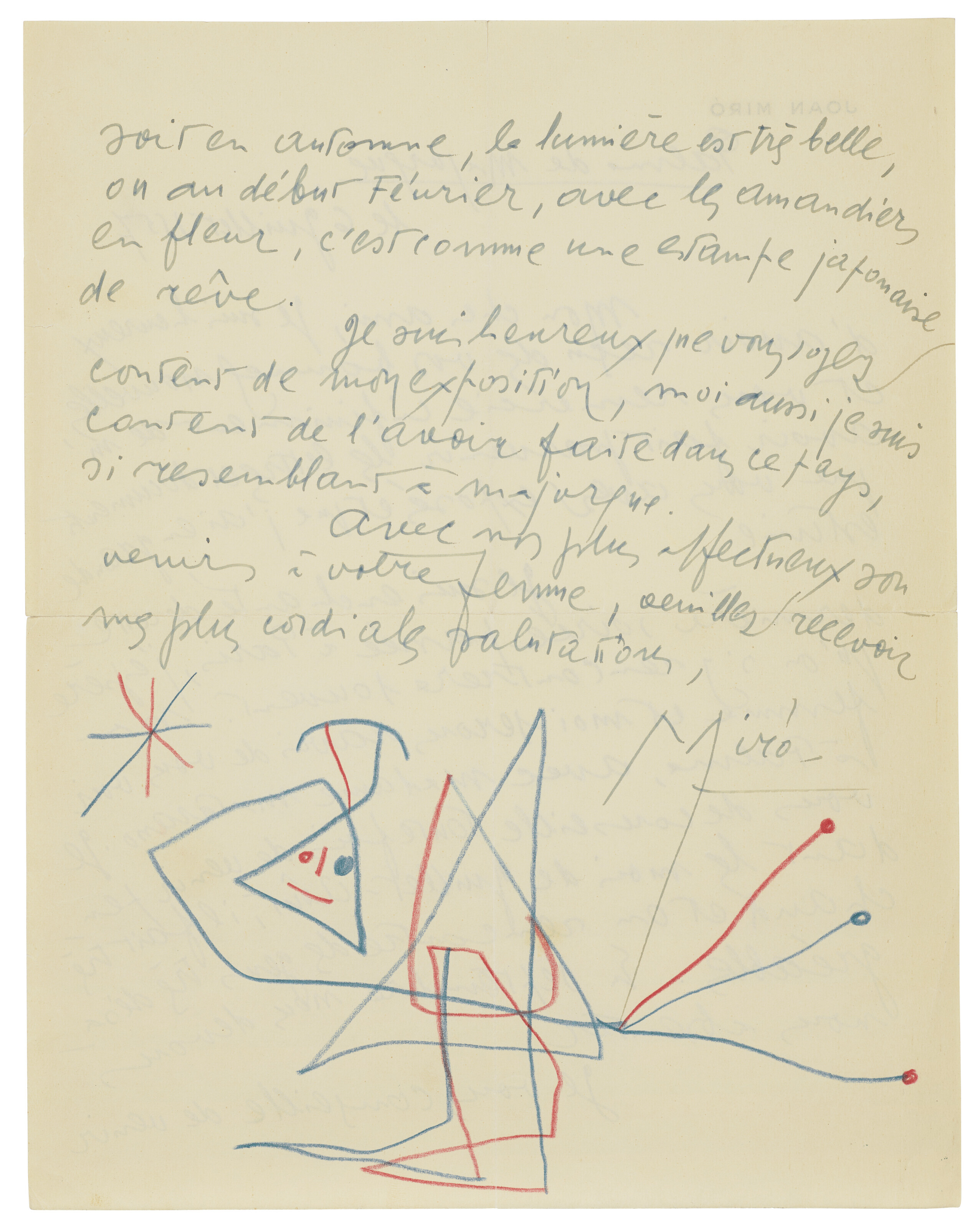 MIRÓ, Joan (1893-1983), Lettre autographe signée à Henri Matarasso avec ...