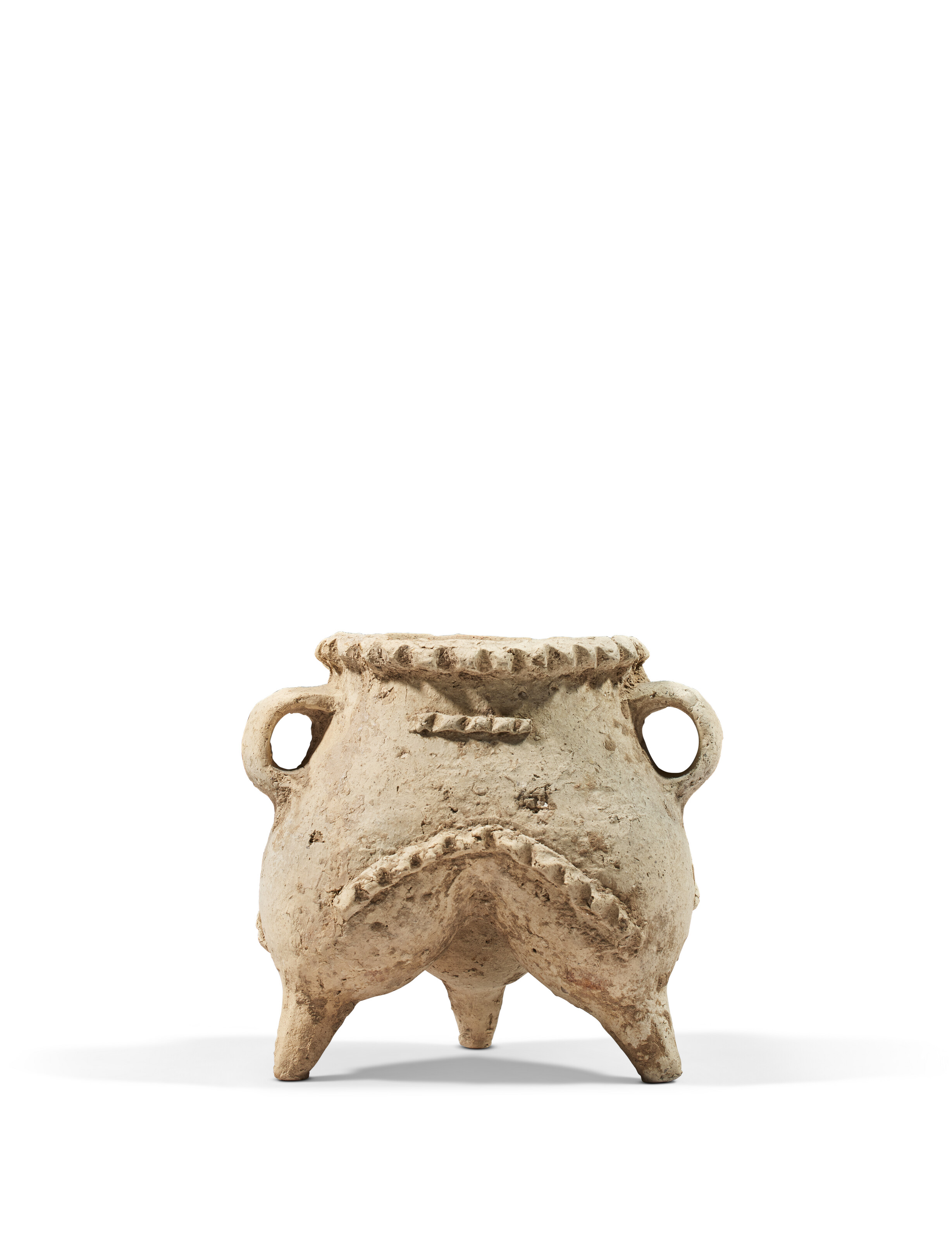 A POTTERY TRIPOD VESSEL, LI, CHINA, NEOLITHIC PERIOD, 3RD MILLENNIUM B ...