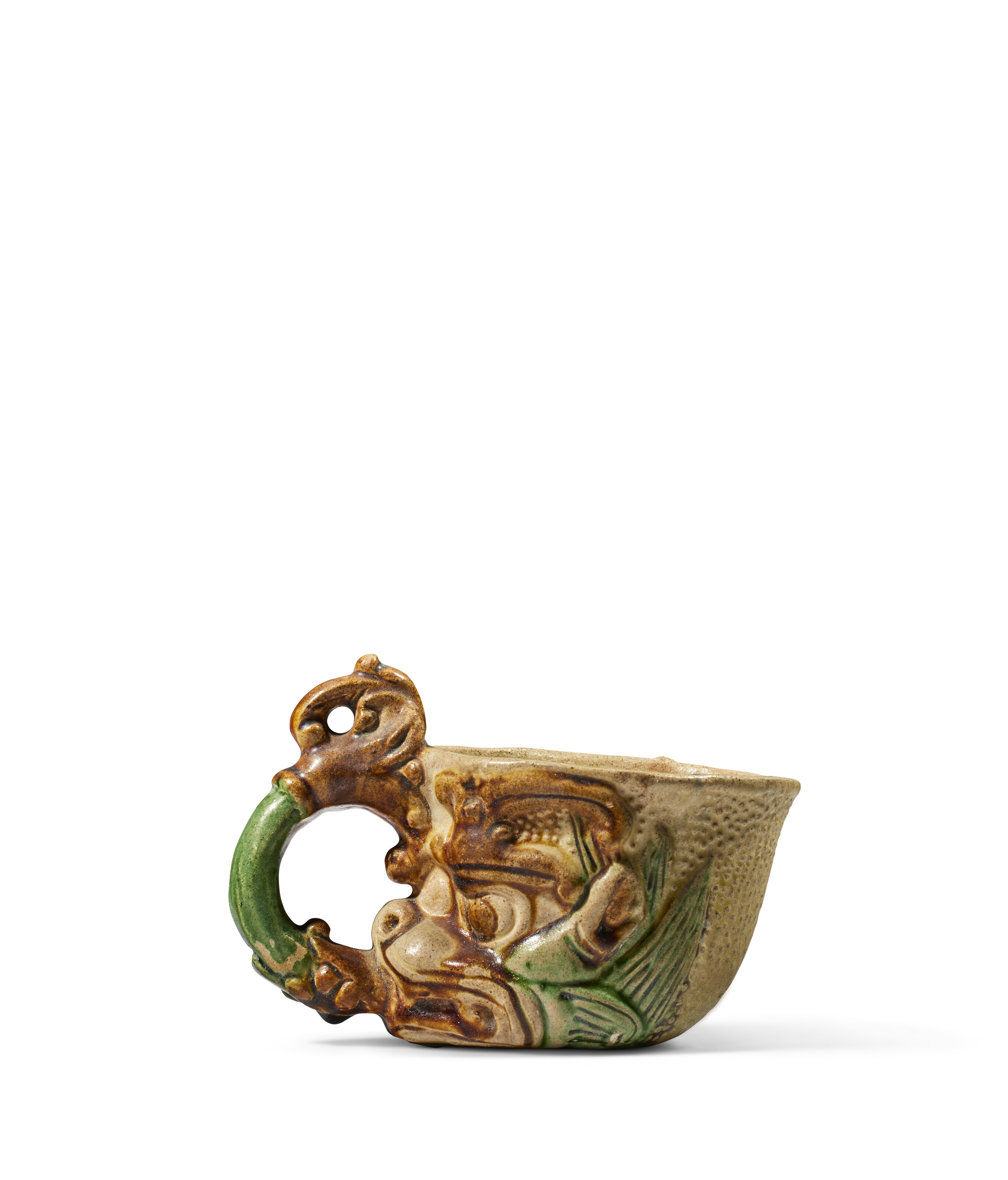A SANCAI-GLAZED POTTERY RHYTON, CHINA, TANG DYNASTY (618-907) | Christie’s