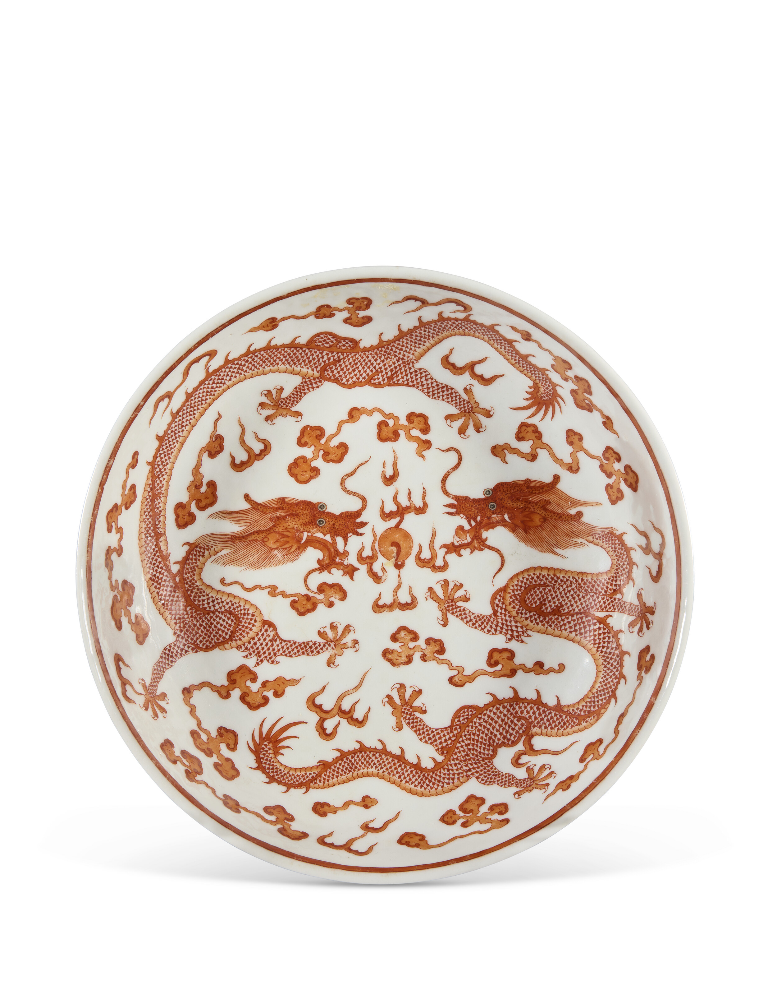 AN IRON-RED-DECORATED 'DRAGON' DISH, CHINA, QING DYNASTY, GUANGXU SIX ...
