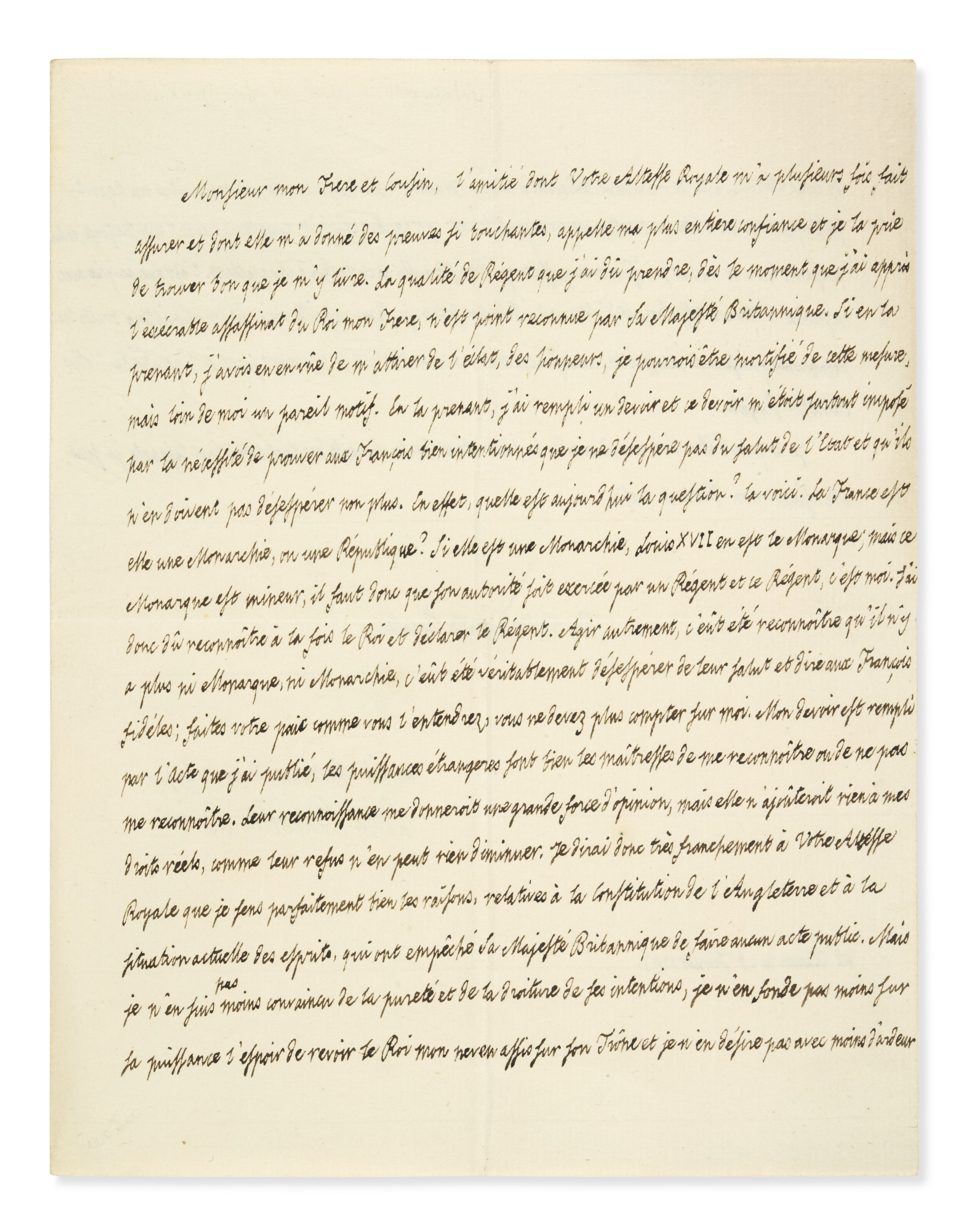 LOUIS XVIII, Louis Stanislas Xavier de France, Comte de Provence, futur ...