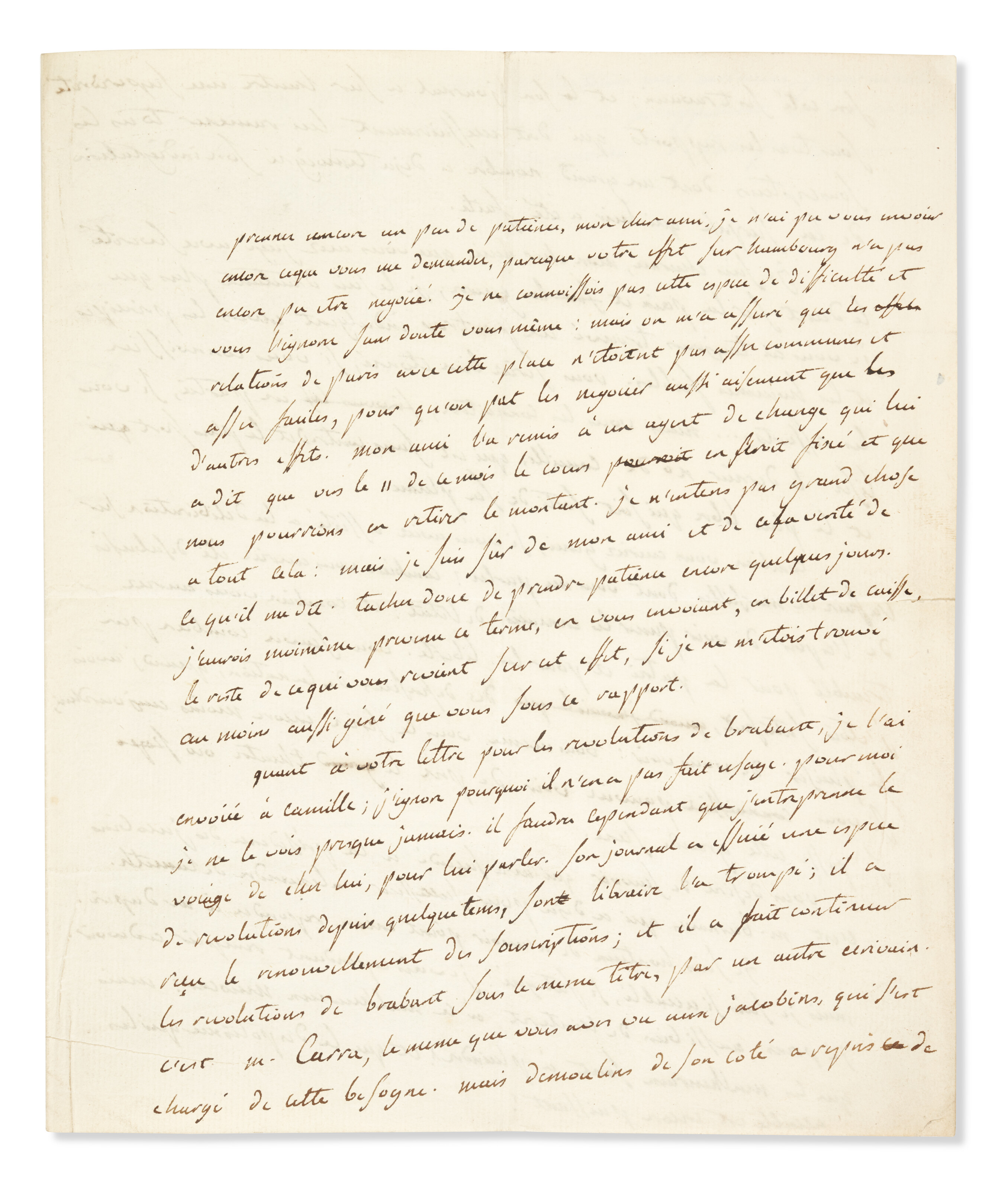 ROBESPIERRE, Maximilien de (1758-1794), Lettre autographe signée à un ...