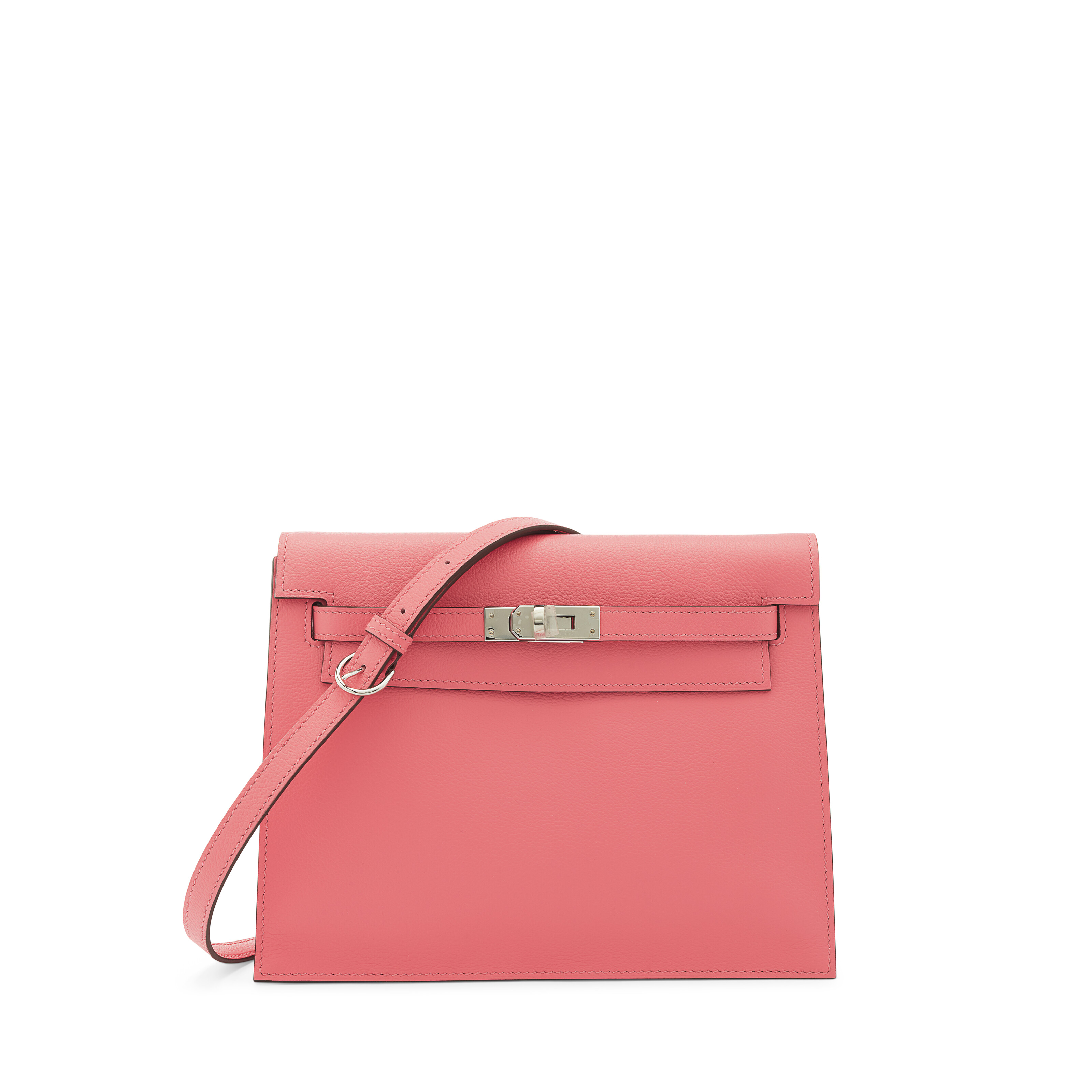 A ROSE AZALÉE SWIFT LEATHER KELLY DANSE WITH PALLADIUM HARDWARE, HERMÈS ...