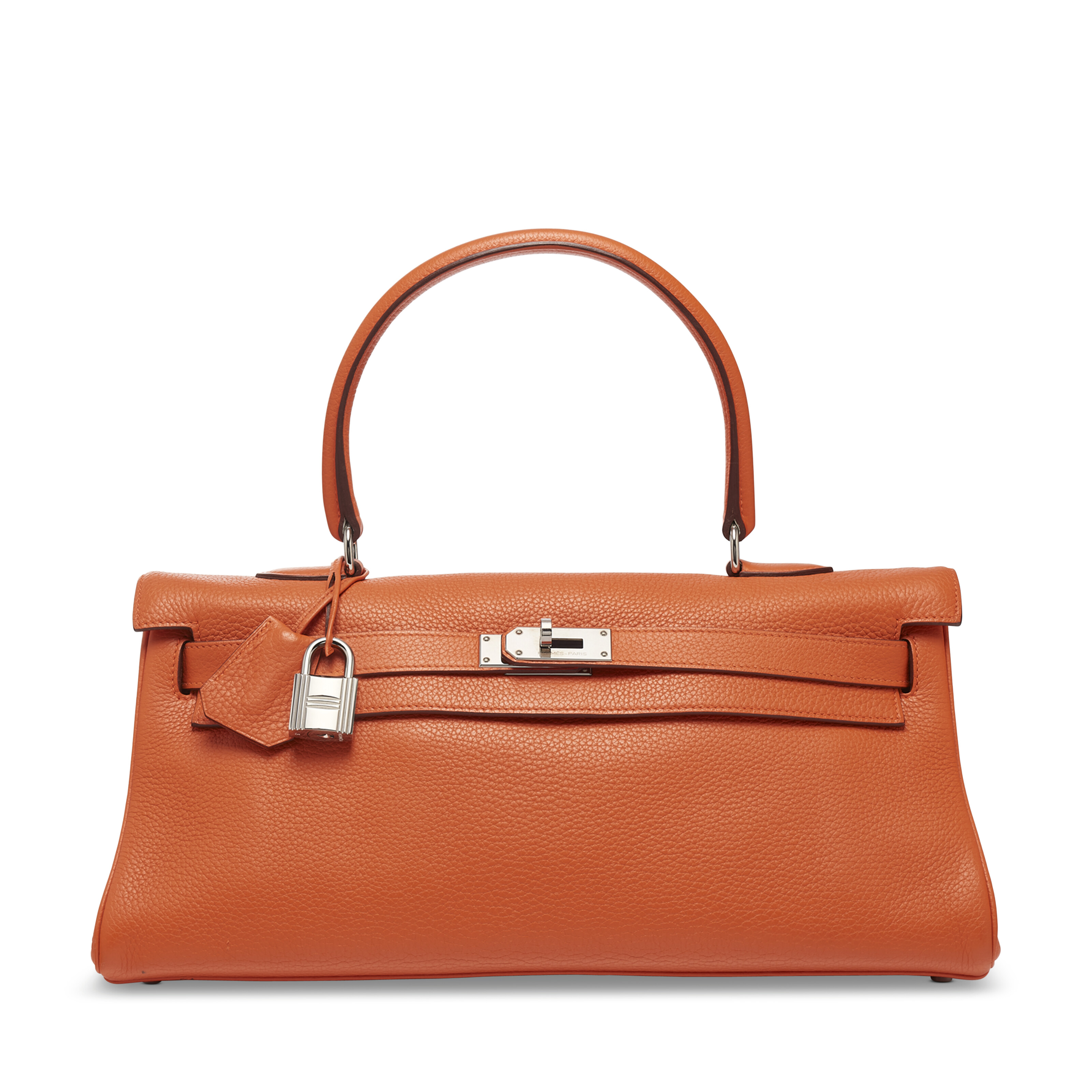 AN ORANGE H CLÉMENCE LEATHER JPG KELLY SHOULDER 42 WITH PALLADIUM ...