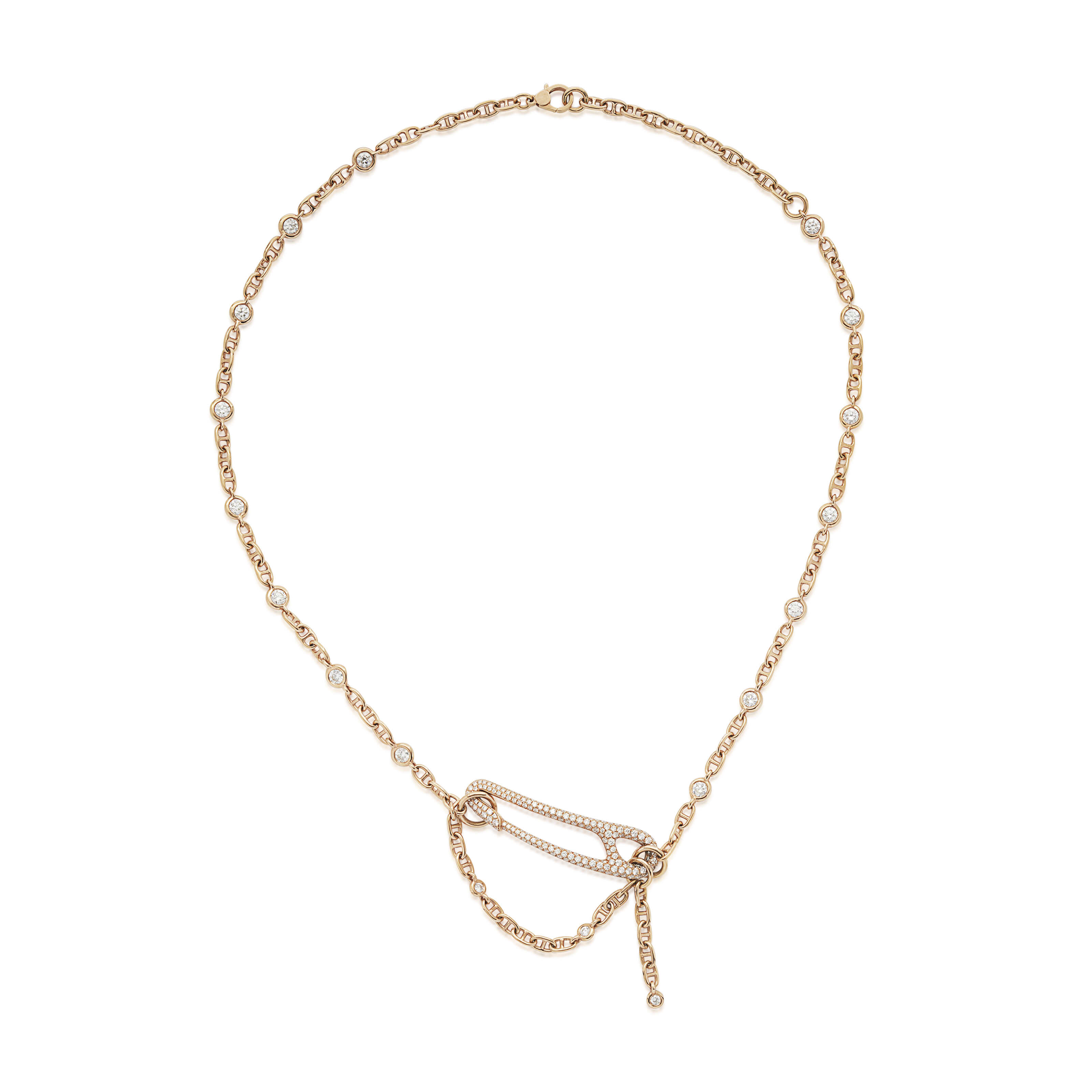 AN 18K ROSE GOLD CHAÎNE D'ANCRE PUNK DIAMANTS NECKLACE, HERMÈS, 2020S ...