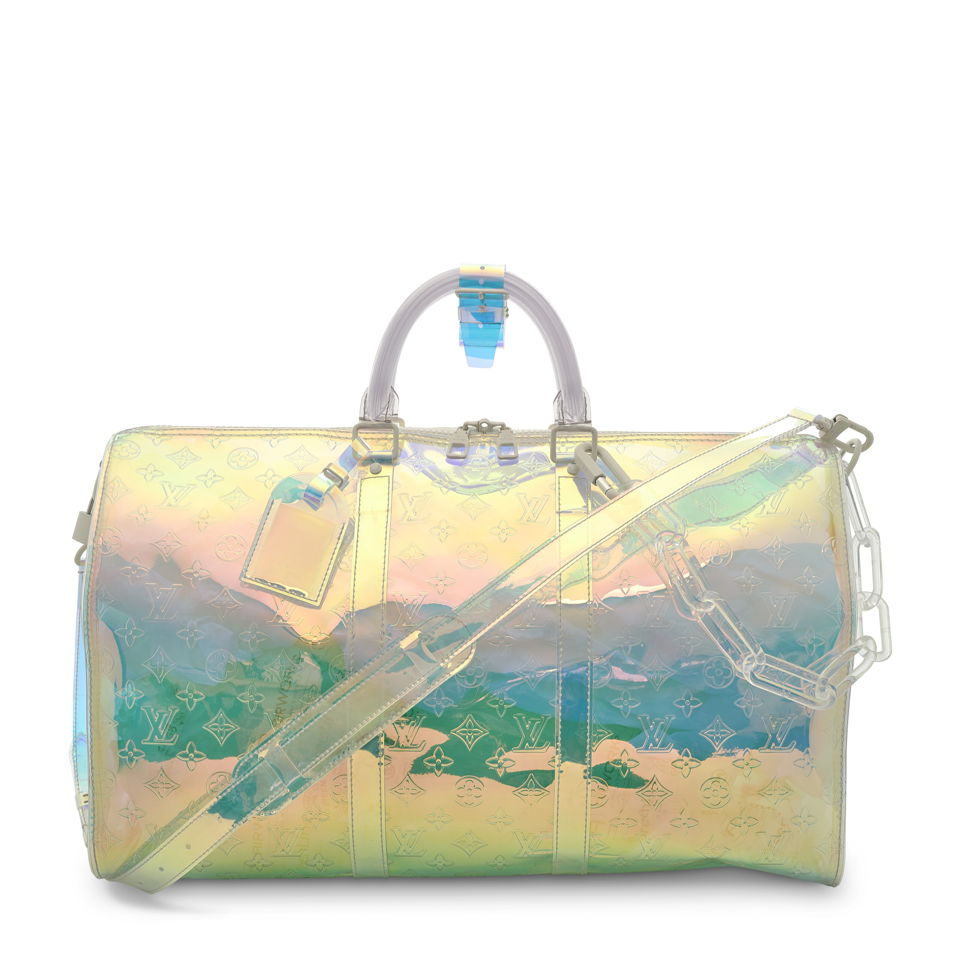A LIMITED EDITION IRIDESCENT PRISM MONOGRAM KEEPALL BANDOULIÈRE 50 WITH ...