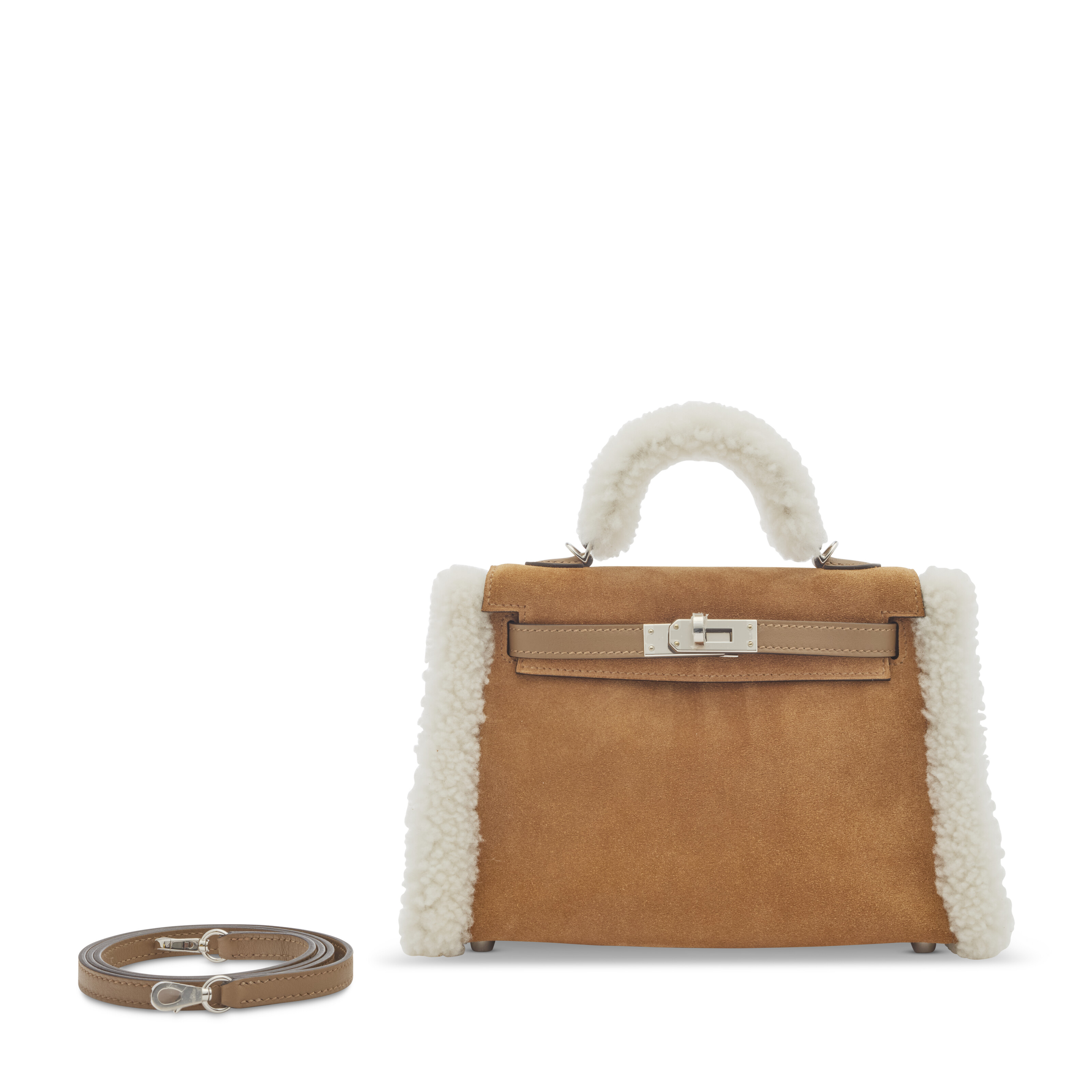 A RARE, CHAMOIS VEAU GRIZZLY LEATHER, ALEZAN SWIFT LEATHER & ÉCRU ...