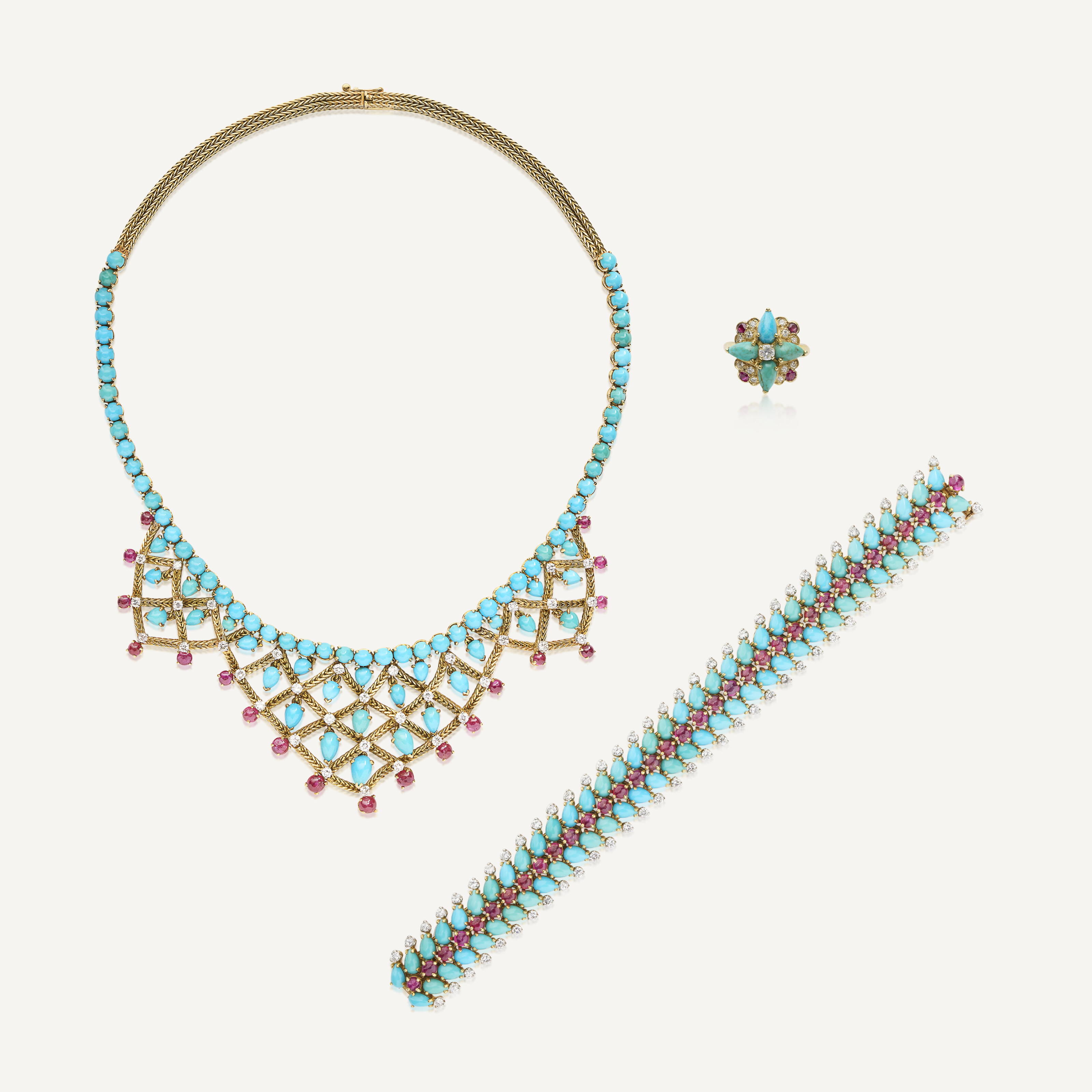 MARCHAK ENSEMBLE COMPRENANT UN COLLIER, UN BRACELET ET UNE BAGUE ...