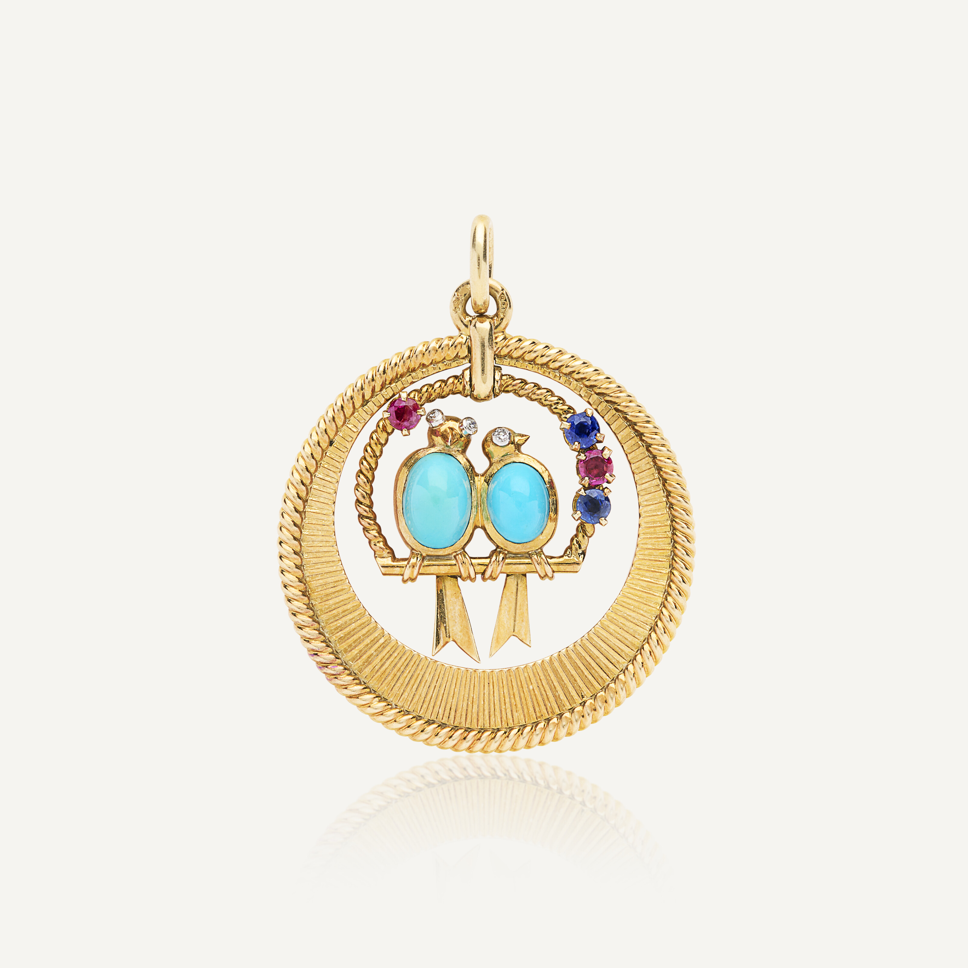 VAN CLEEF & ARPELS MÉDAILLE 'INSÉPARABLES' MULTIGEMMES ET DIAMANTS ...