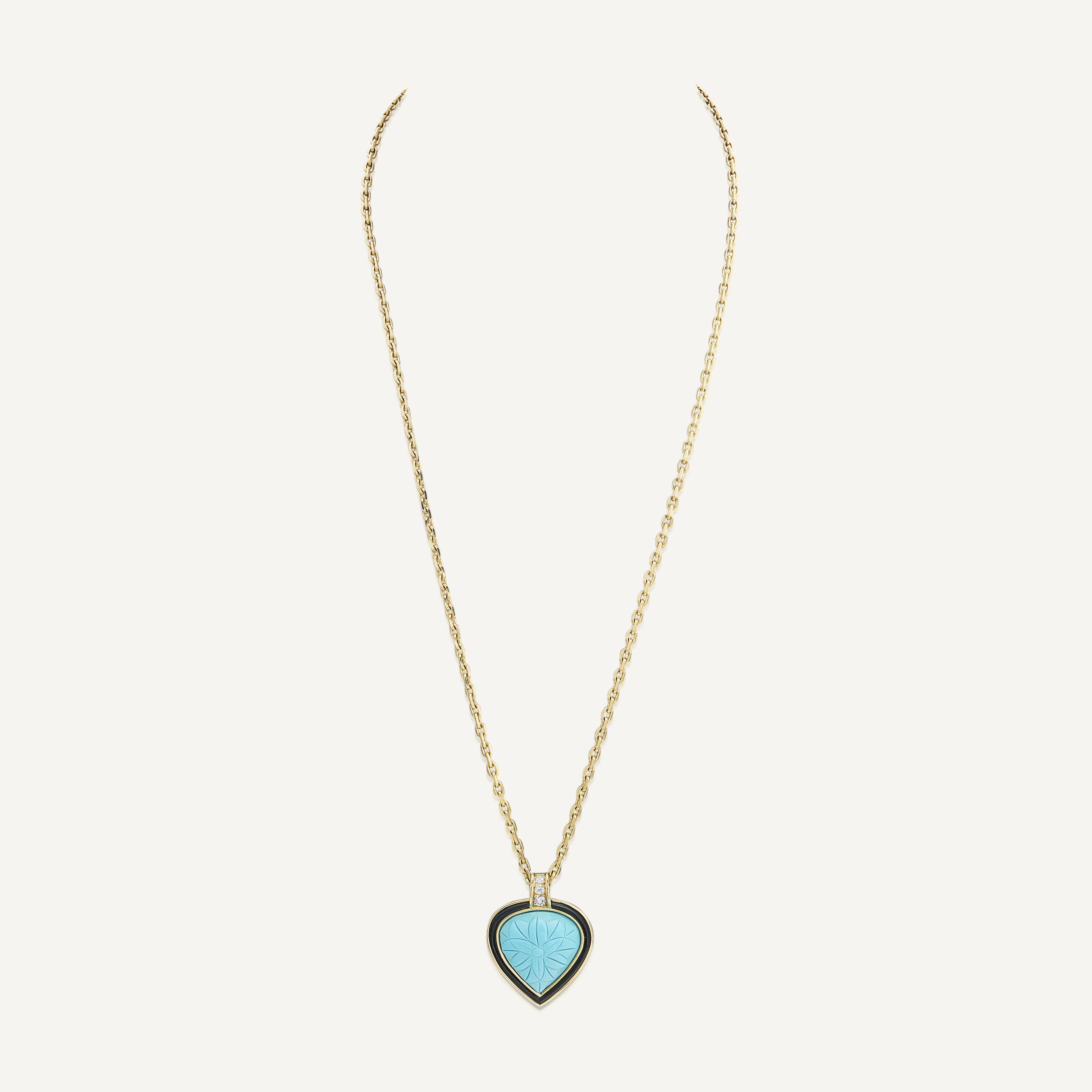 VAN CLEEF & ARPELS SAUTOIR TURQUOISE, ONYX ET DIAMANTS, | Christie’s