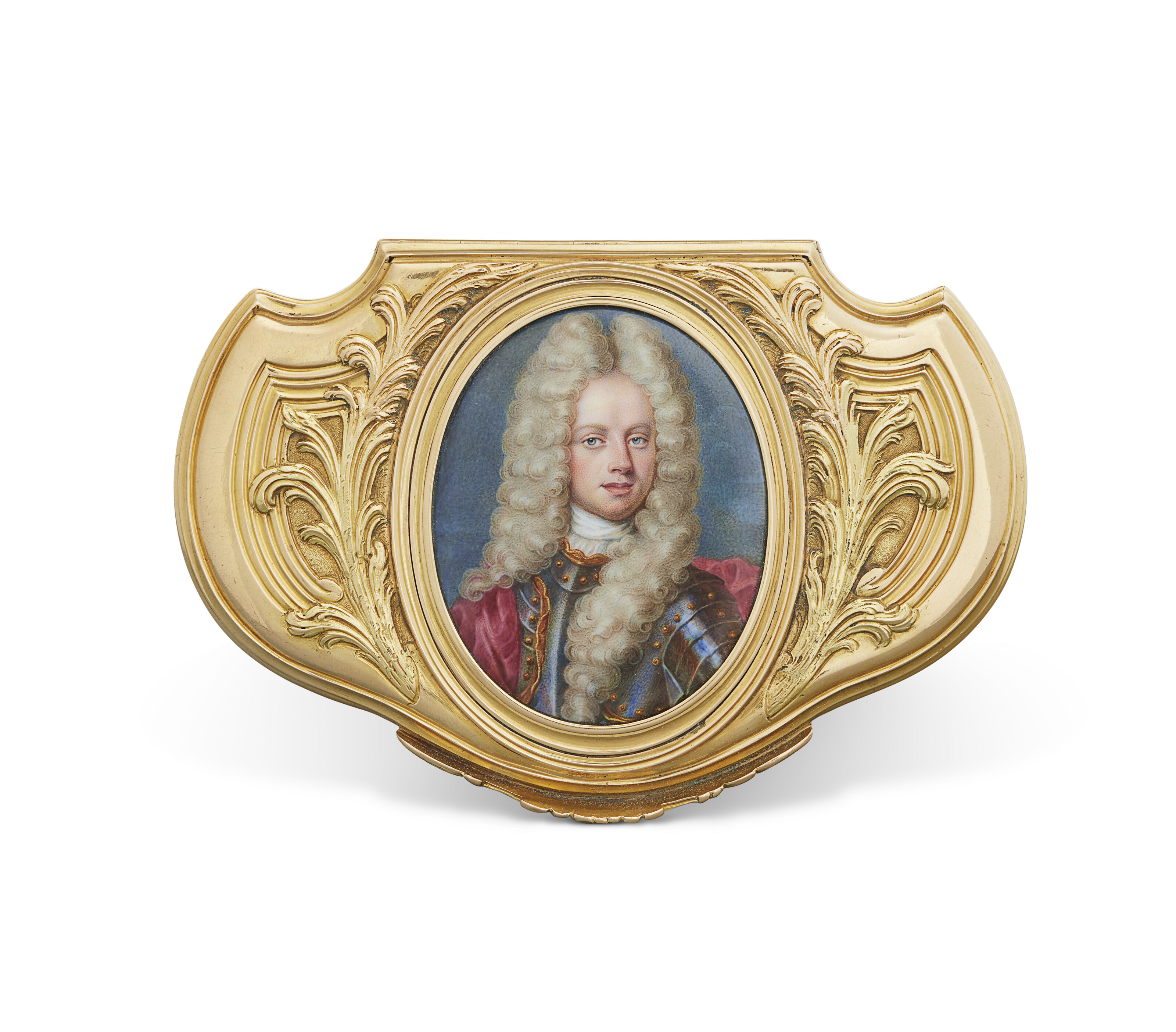BOÎTE À PORTRAIT DE STYLE GEORGE II EN OR ET ÉMAIL, LA MINIATURE PAR ...